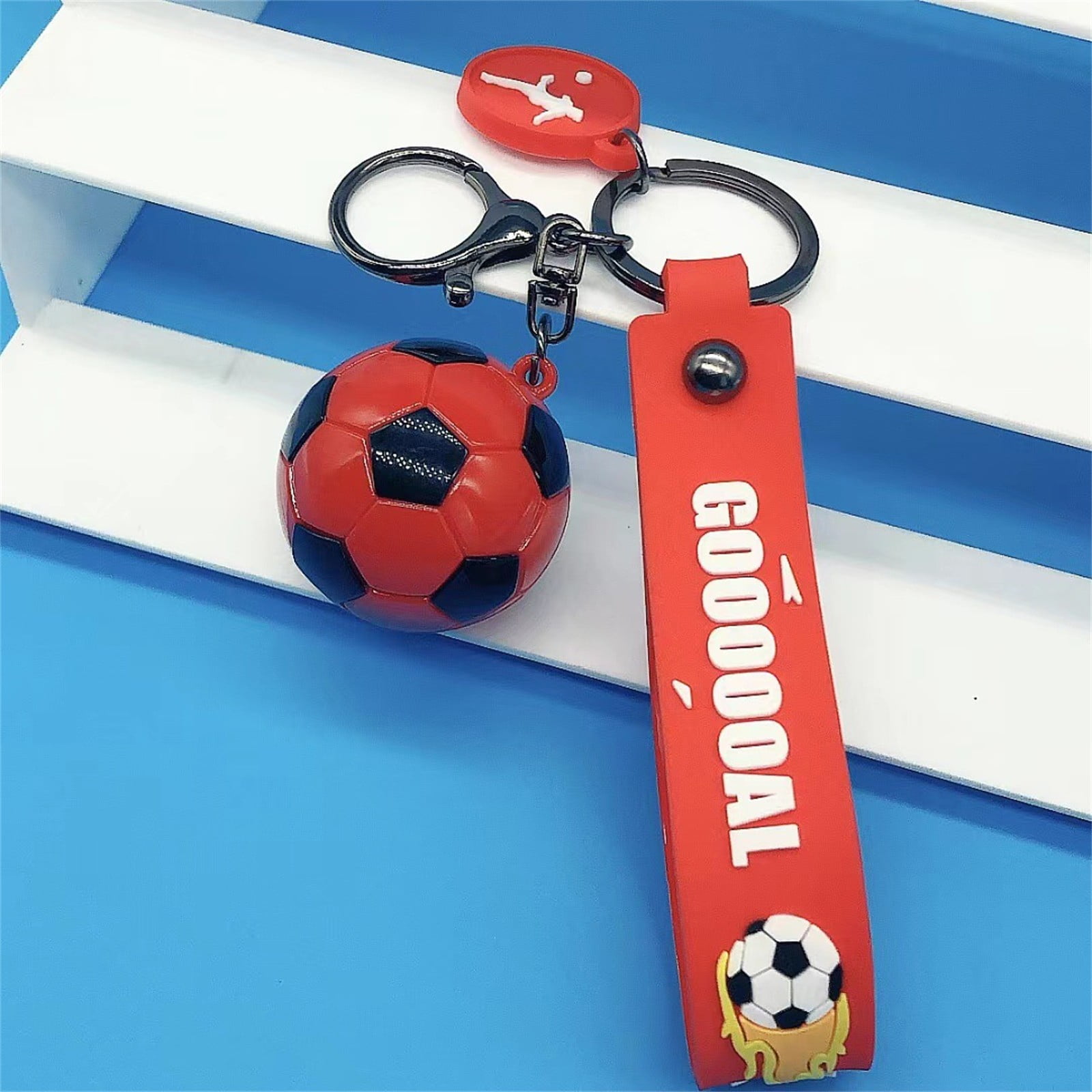 YATLTE Sports Ball Keychains, Soccer Ball Keychain, Metal Rotating 3D ...