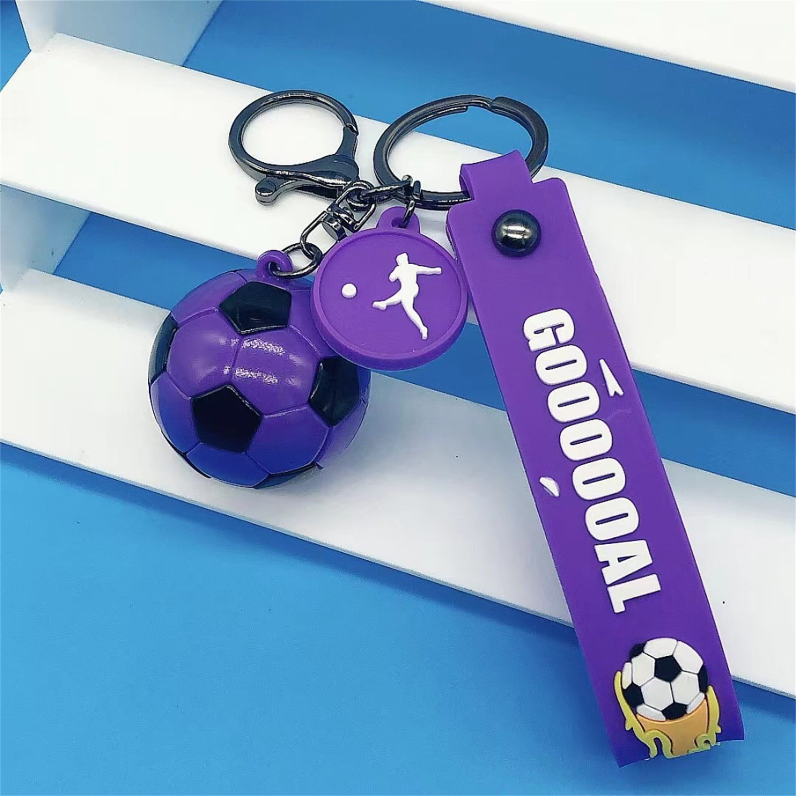 YATLTE Sports Ball Keychains, Soccer Ball Keychain, Metal Rotating 3D ...