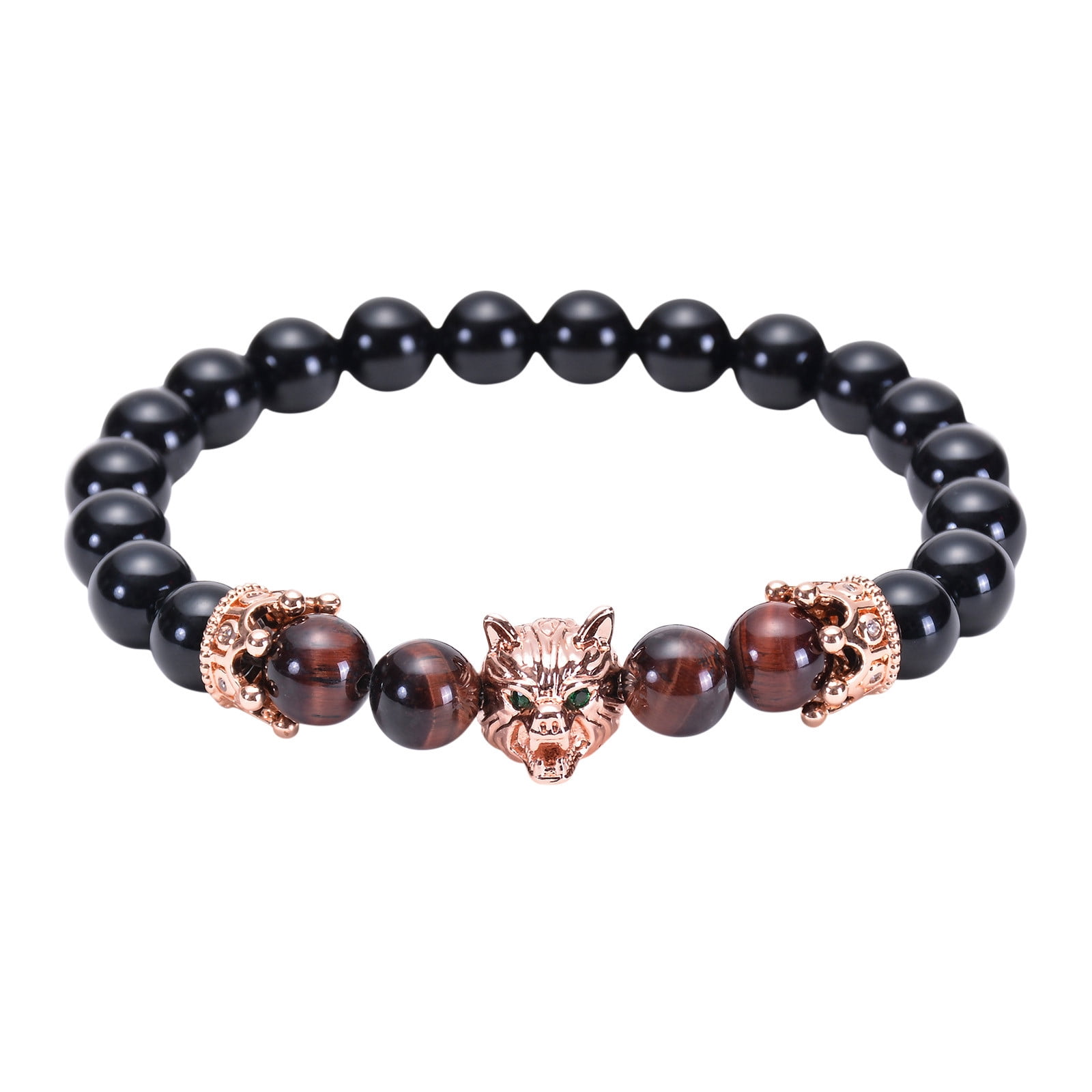 YATLTE Wolf Bracelet for Men, Save A Wolf Bracele, Wolf Head Lava Rock ...