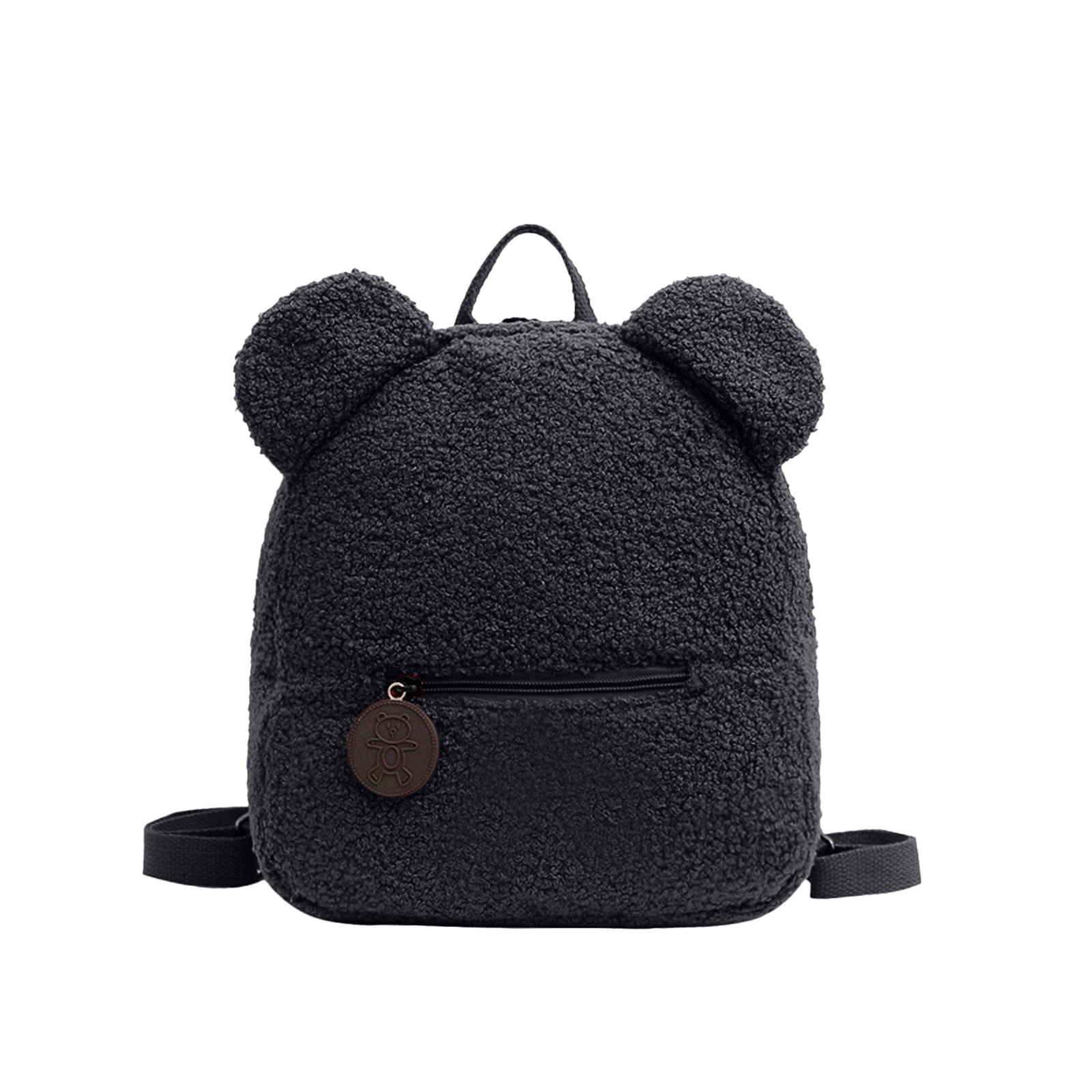 YATLTE Women Mini Cute Bear Ear Fuzzy Backpack, Winter Warm Plush Soft ...