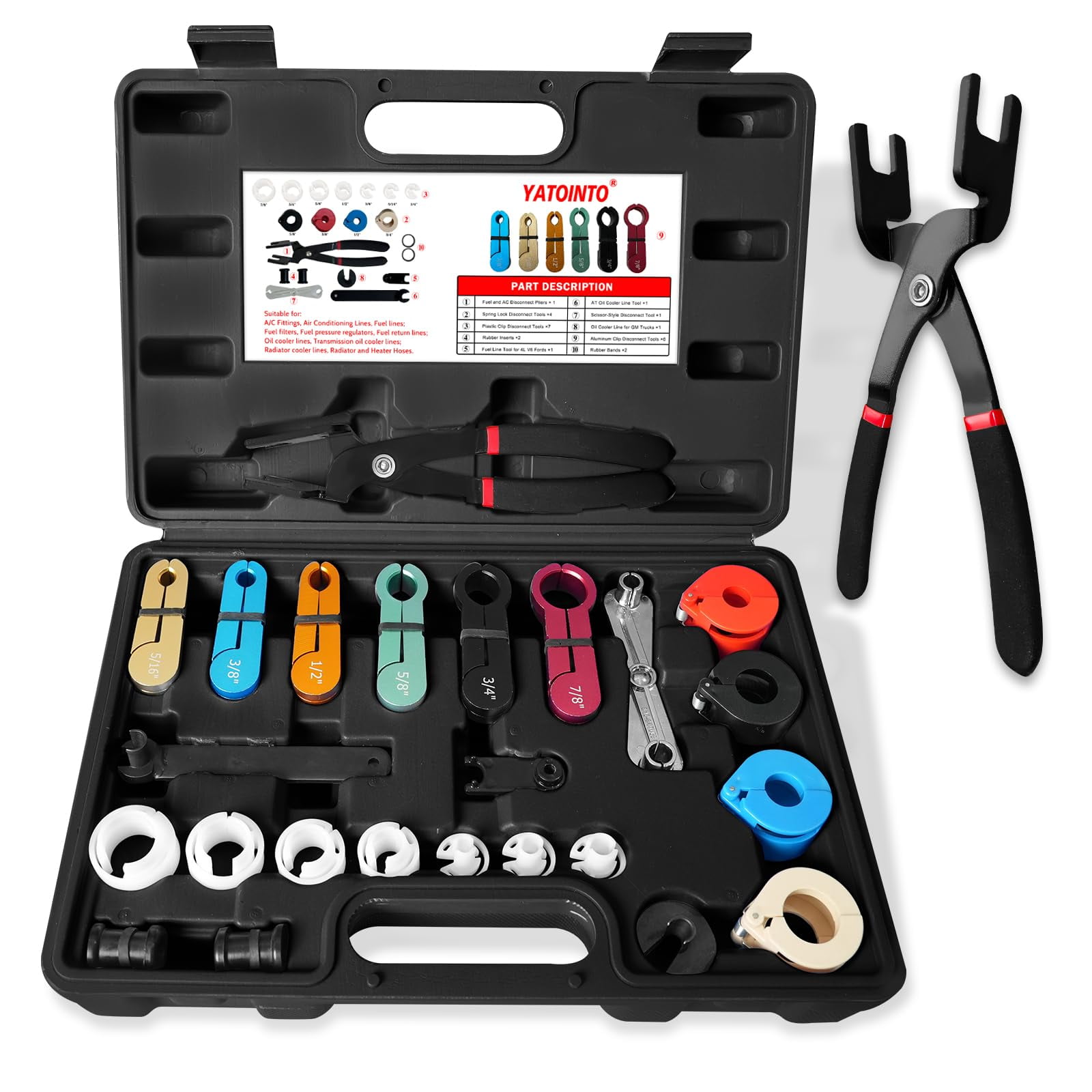 YATOINTO 26pc Master Quick Disconnect Tool Kit with Fuel and AC ...