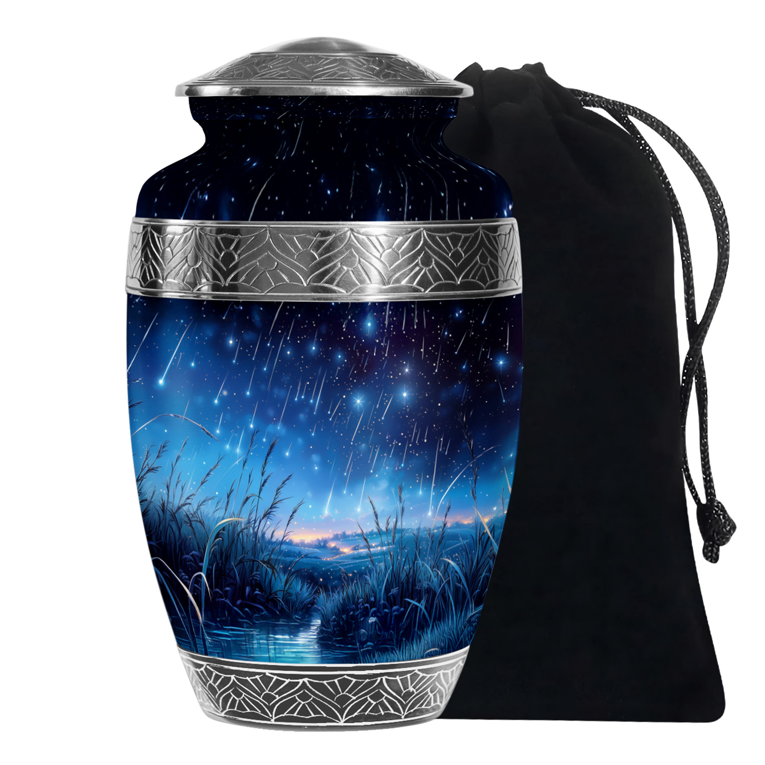 YATSKIA Blue Shooting Star funeral urn for adult human ashes women and ...