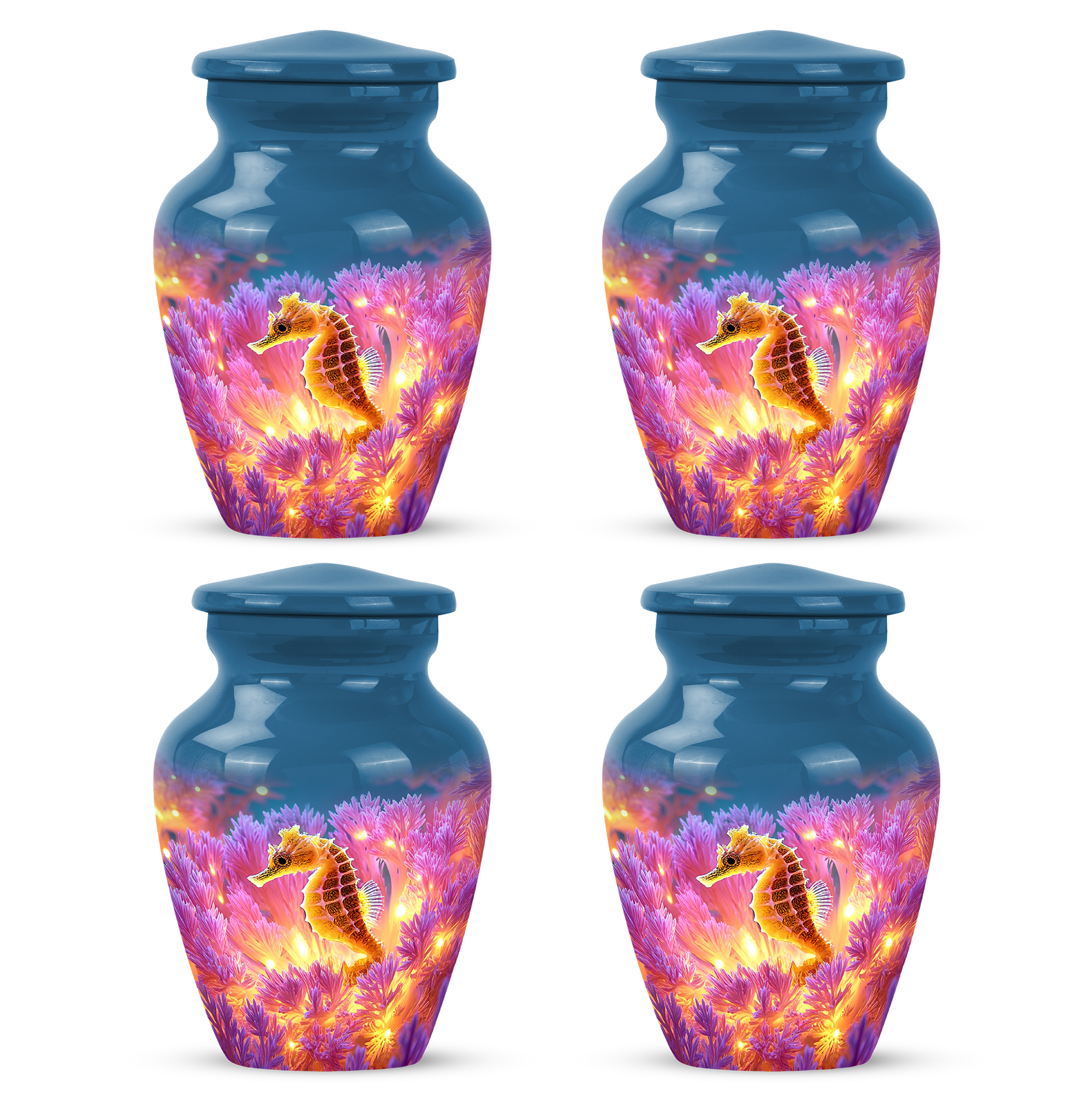 YATSKIA Lightning Sea Horse Mini Memorial Keepsake Urns for Human Ashes ...