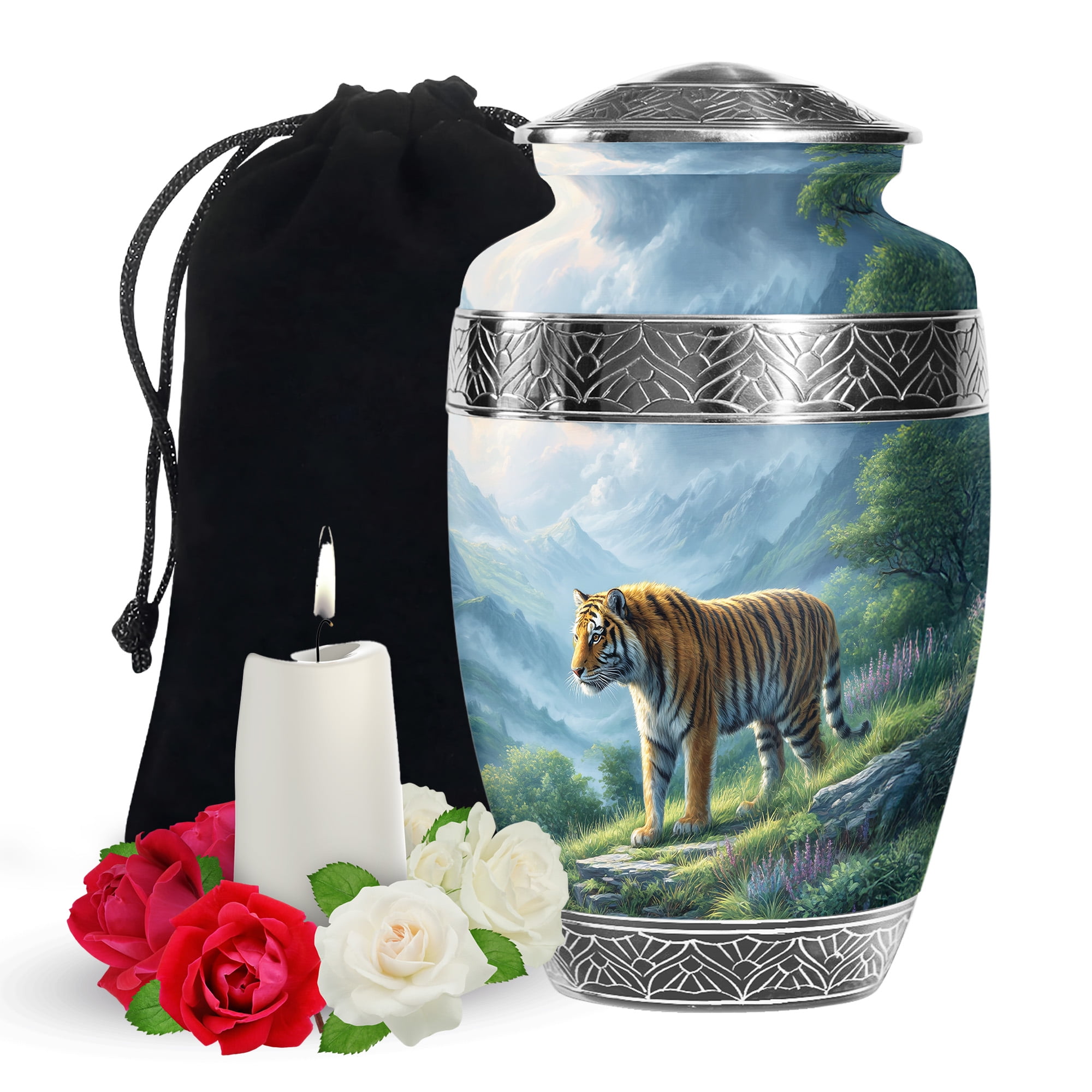 YATSKIA Mountain Tiger Large Funeral Urns for Human Ashes Adult Male ...