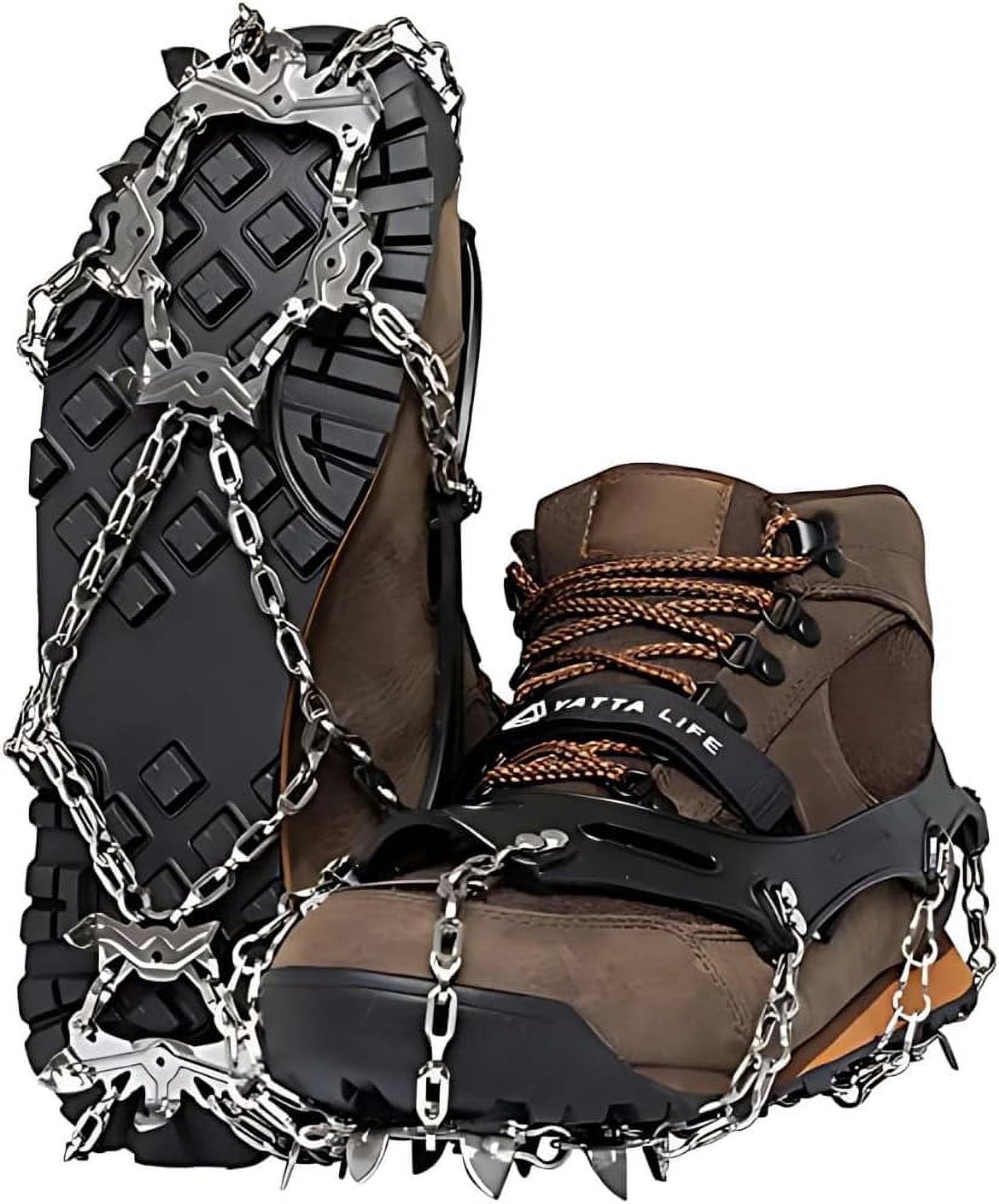 YATTA LIFE Stainless Steel 14 Trail Spikes, Crampons Ice Cleats Grips ...