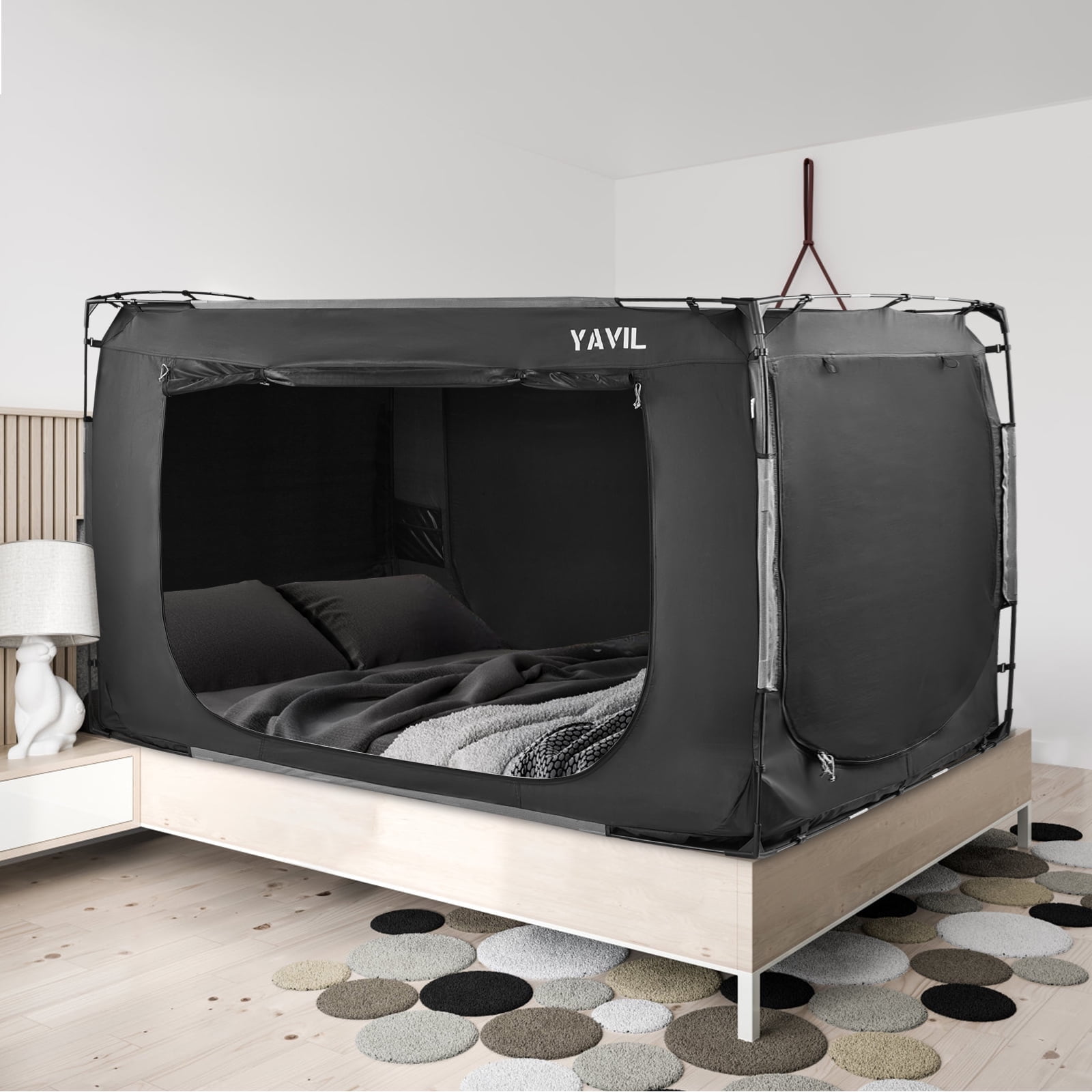 YAVIL Single Frame Adult Indoor Bed Tent, Twin Size, Portable with Pop ...
