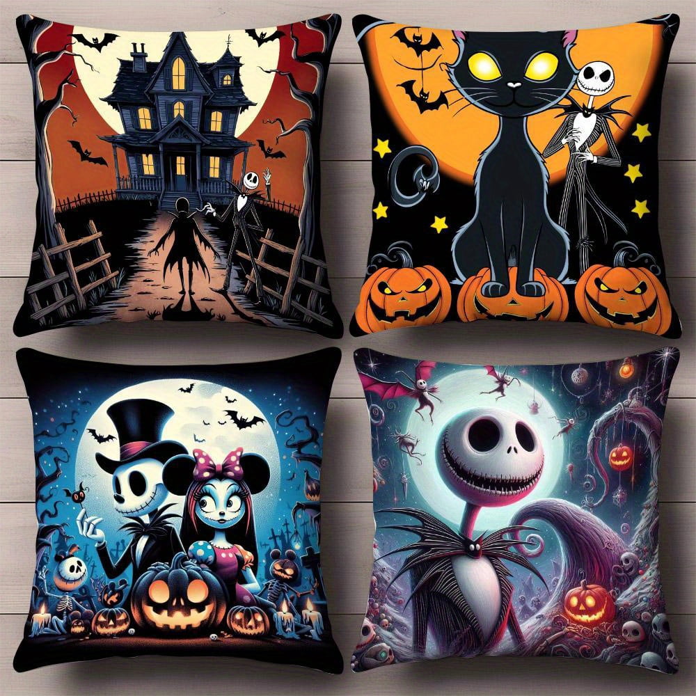 YAVITH 4pc Jack Skellington The Nightmare Before Christmas Throw Pillow ...