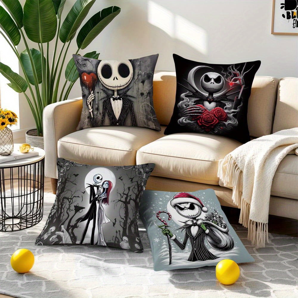 YAVITH 4pc Jack Skellington The Nightmare Before Christmas Throw Pillow ...