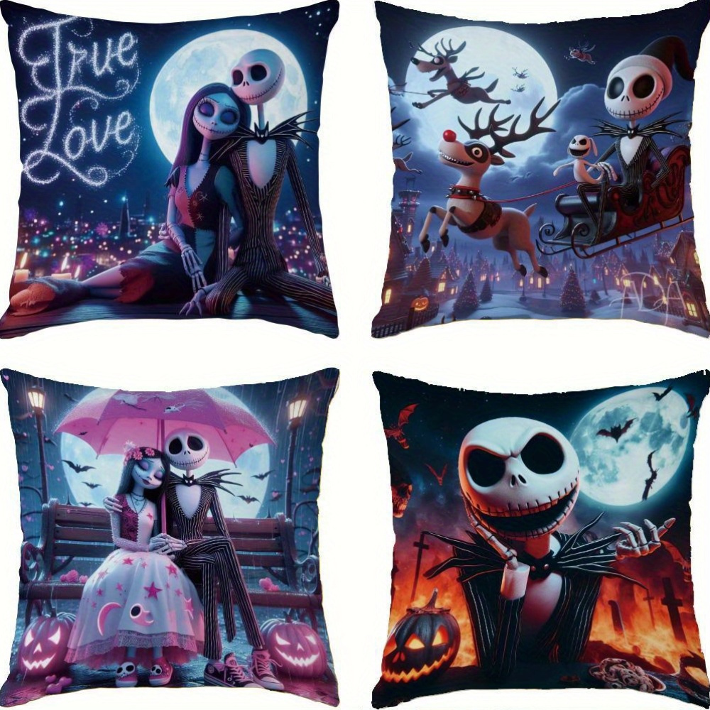YAVITH 4pc Jack Skellington The Nightmare Before Christmas Throw Pillow ...