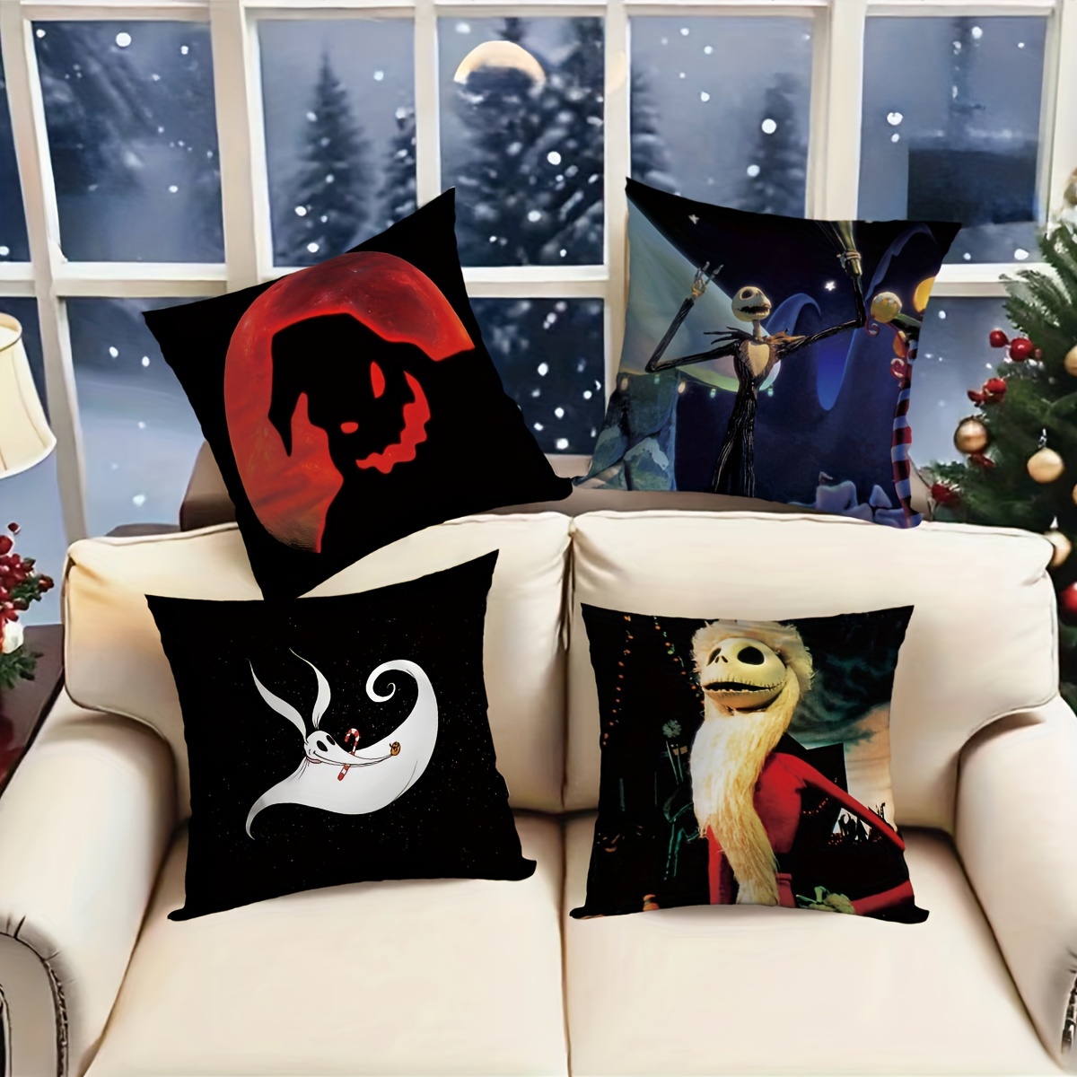 YAVITH 4pc Jack Skellington The Nightmare Before Christmas Throw Pillow ...