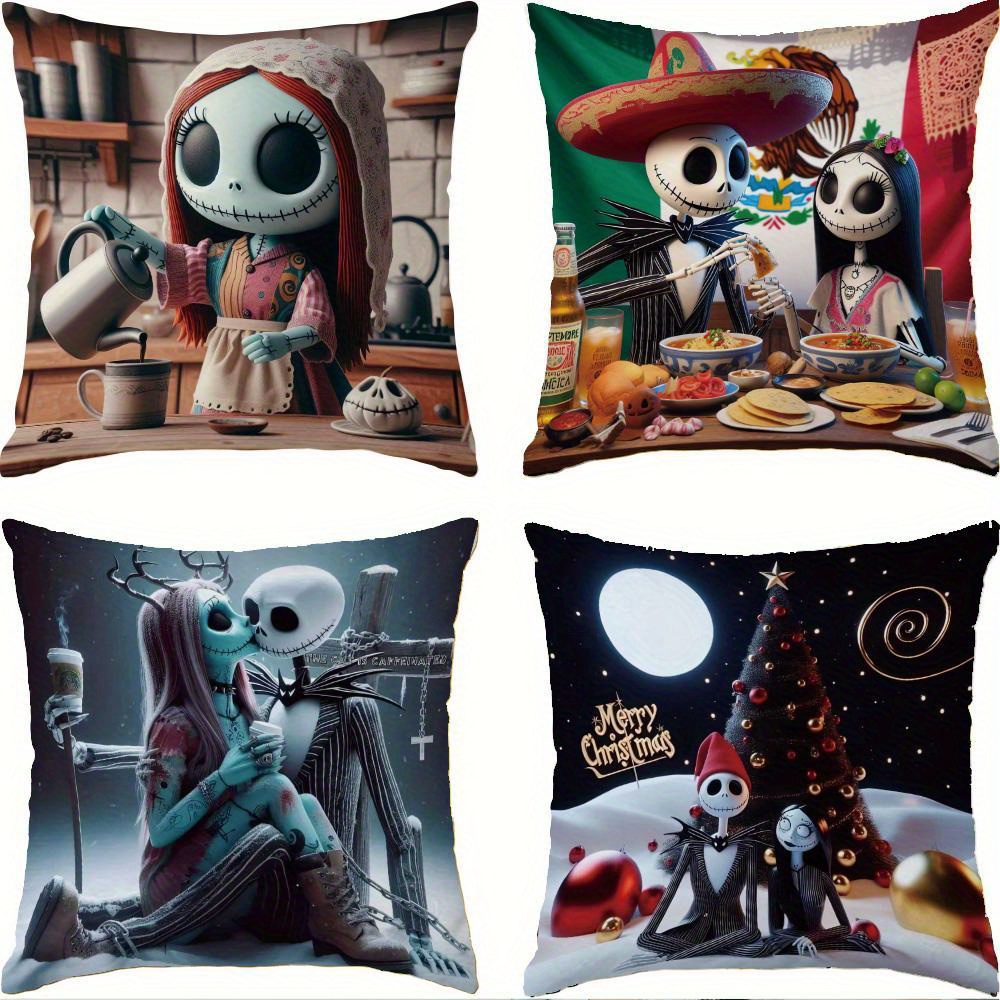 YAVITH 4pc Jack Skellington The Nightmare Before Christmas Throw Pillow ...