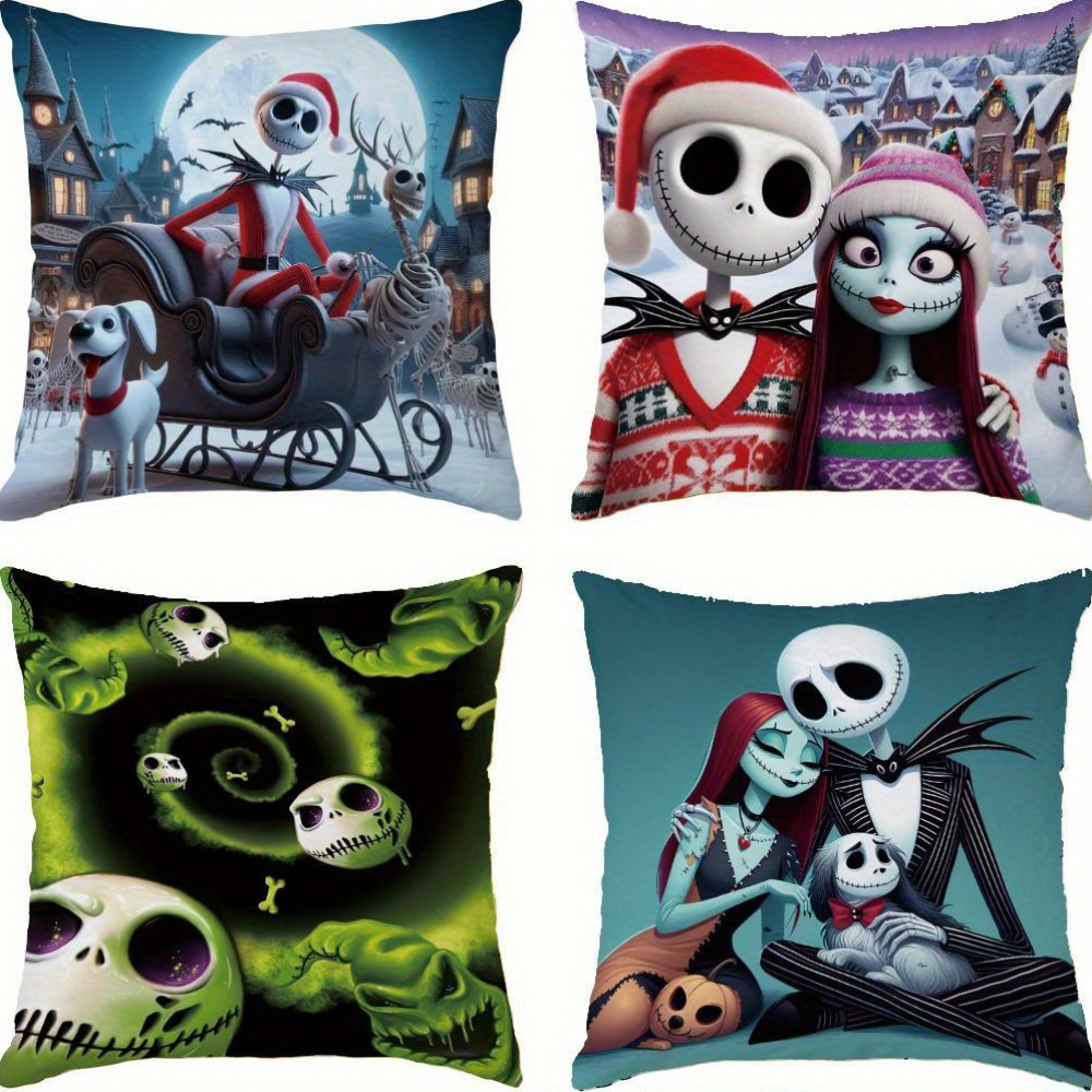 YAVITH 4pc Jack Skellington The Nightmare Before Christmas Throw Pillow ...