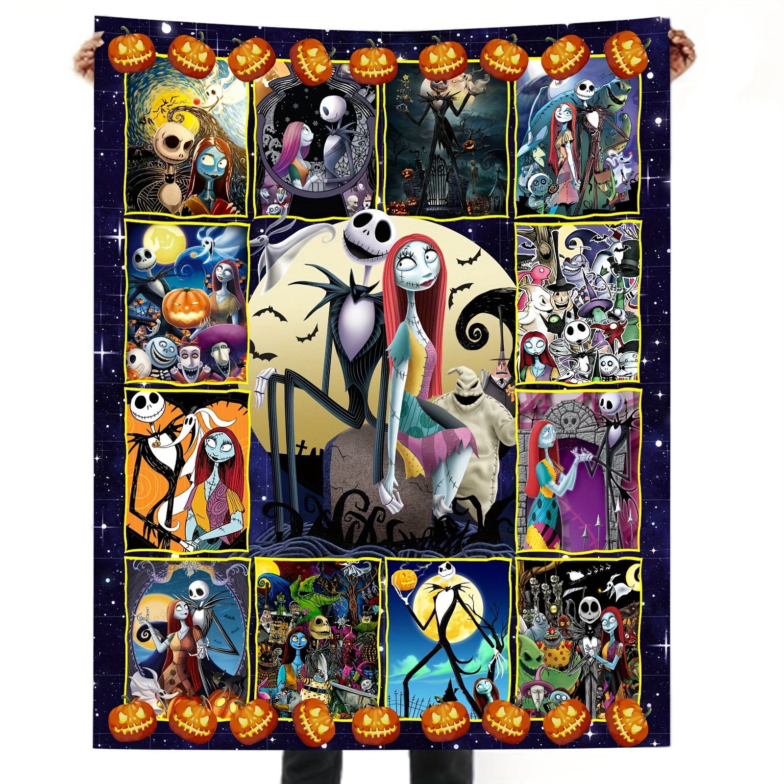 YAVITH Cute Jack Skellington Throw Blanket Nightmare Before Christmas ...