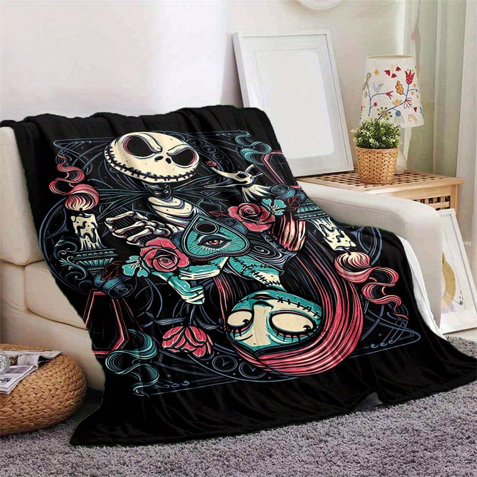 YAVITH Cute Jack Skellington Throw Blanket Nightmare Before Christmas ...