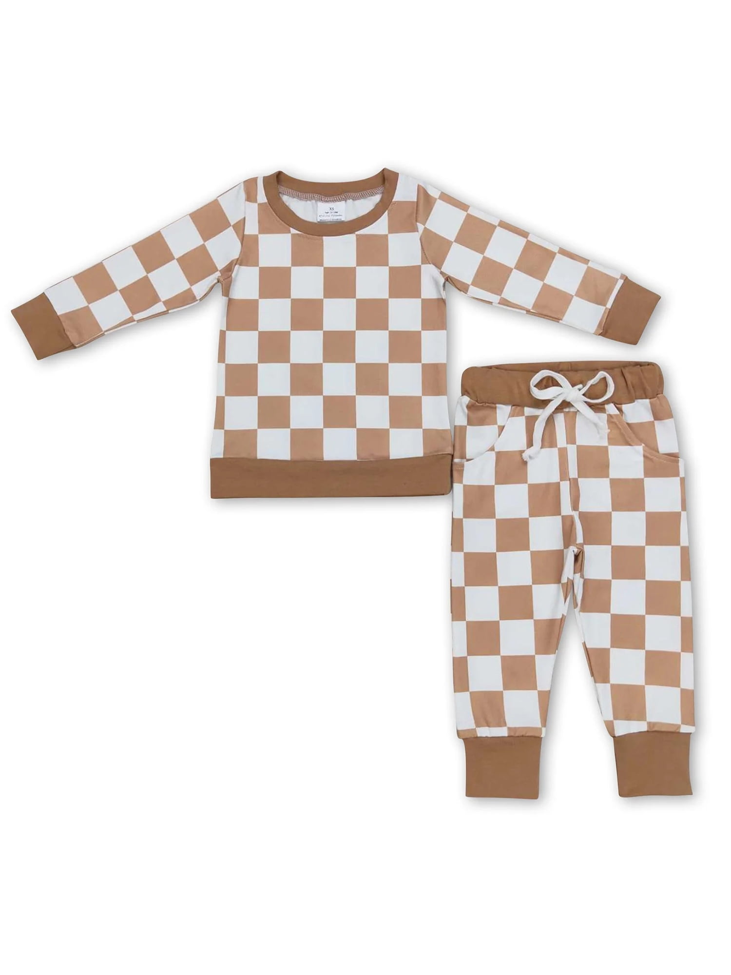 YAWOO Boys Clothing Set Boutique Brown Plain Kids Outfits,Sizes 3M ...