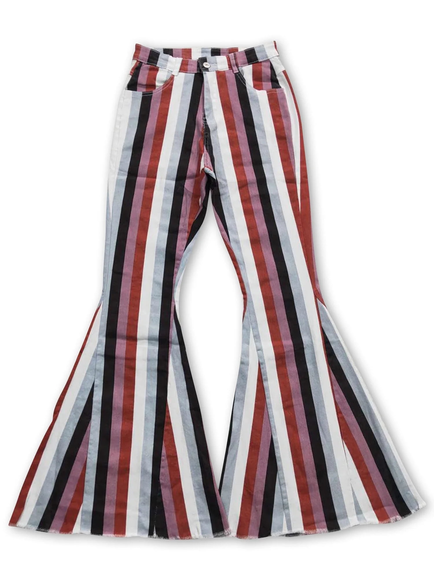 YAWOO Fashion Adult's Jeans Fall Stripe Flare Bell Bottom Denim Pants ...