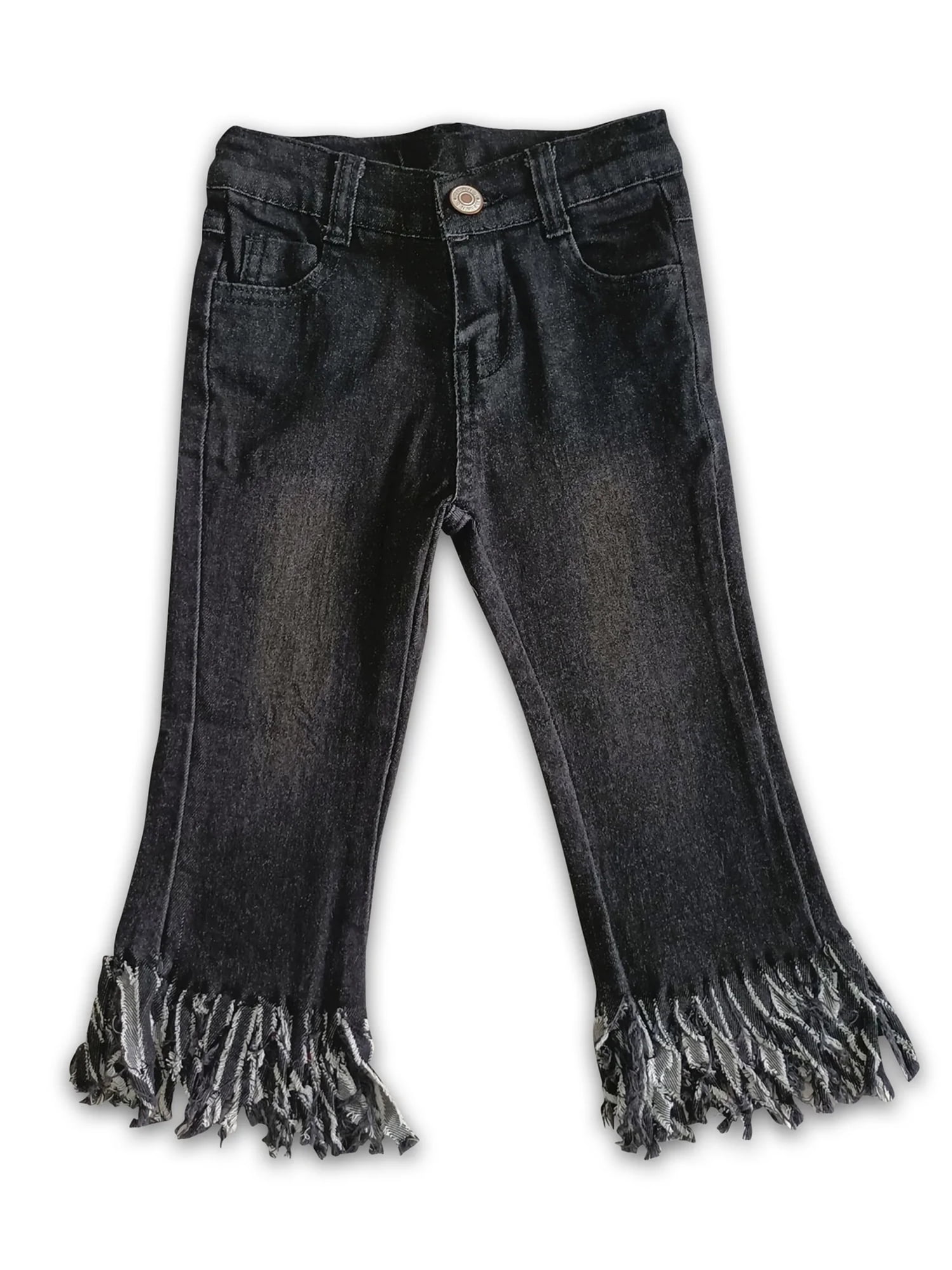 YAWOO Fashion Girl's Denim Pants Tassel Design Jeans Kids Pants 6M-16T ...