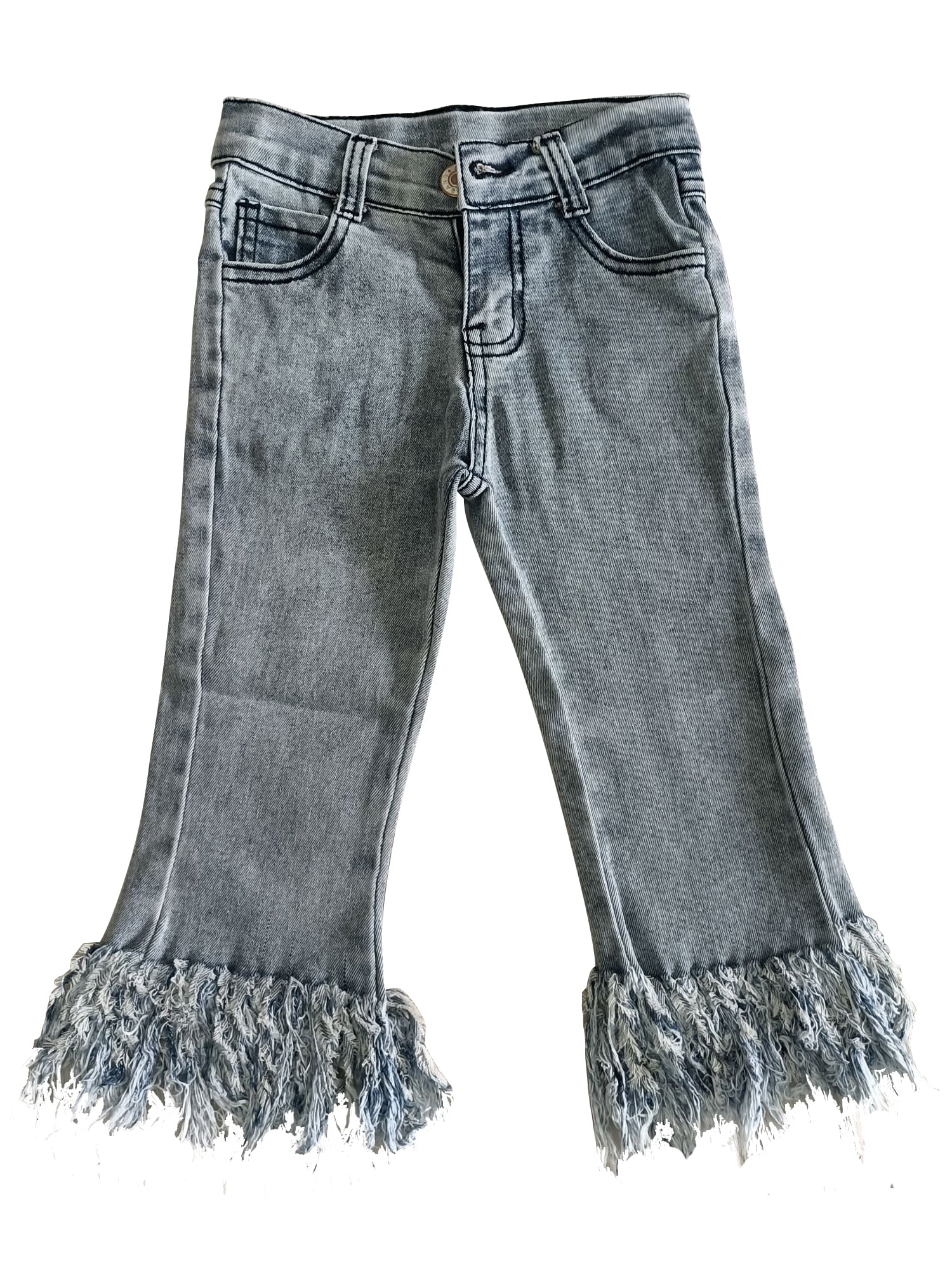 YAWOO Girl's Denim Pants Tassel Design Jeans Kids Pants 6M-16T ...