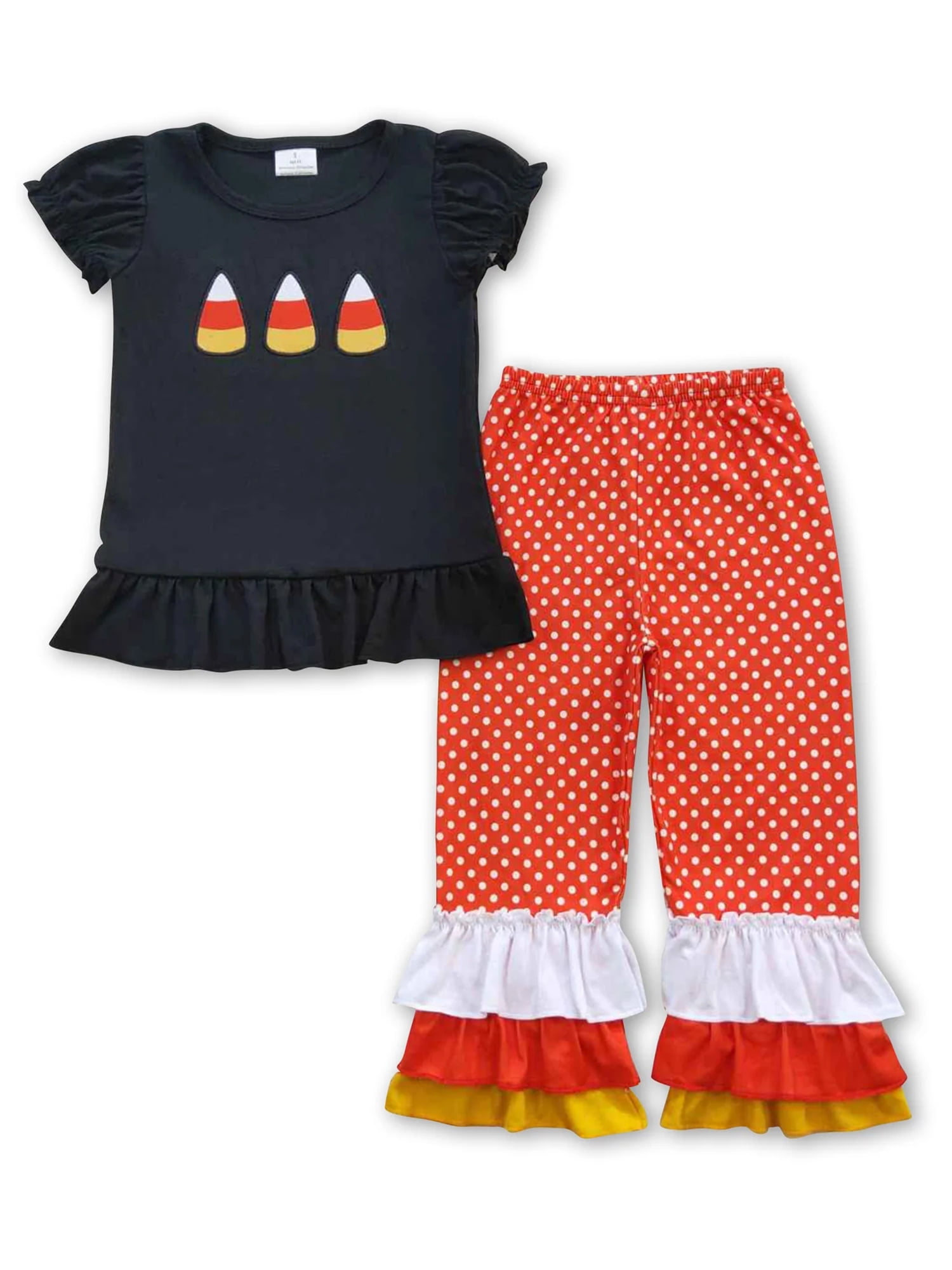 YAWOO Girls Clothing Set Boutique Embroidery Candy Corn Kids Outfits ...