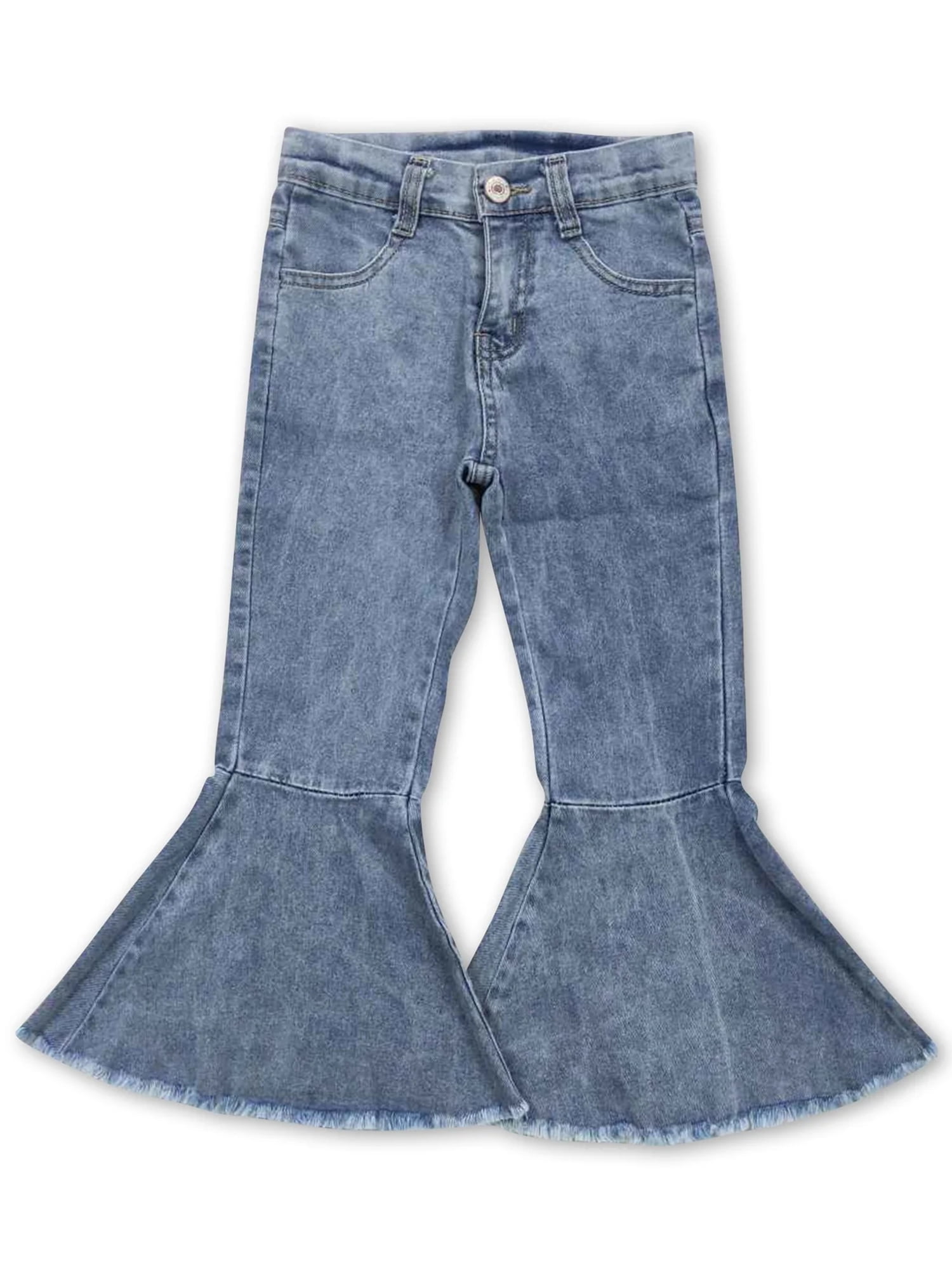 inhzoy Kid Girl's Denim Jeans Ribbed Bell Bottom Flare Pants inhzoy Kid Girl's Denim Jeans Ribbed Bell Bottom Flare Pants