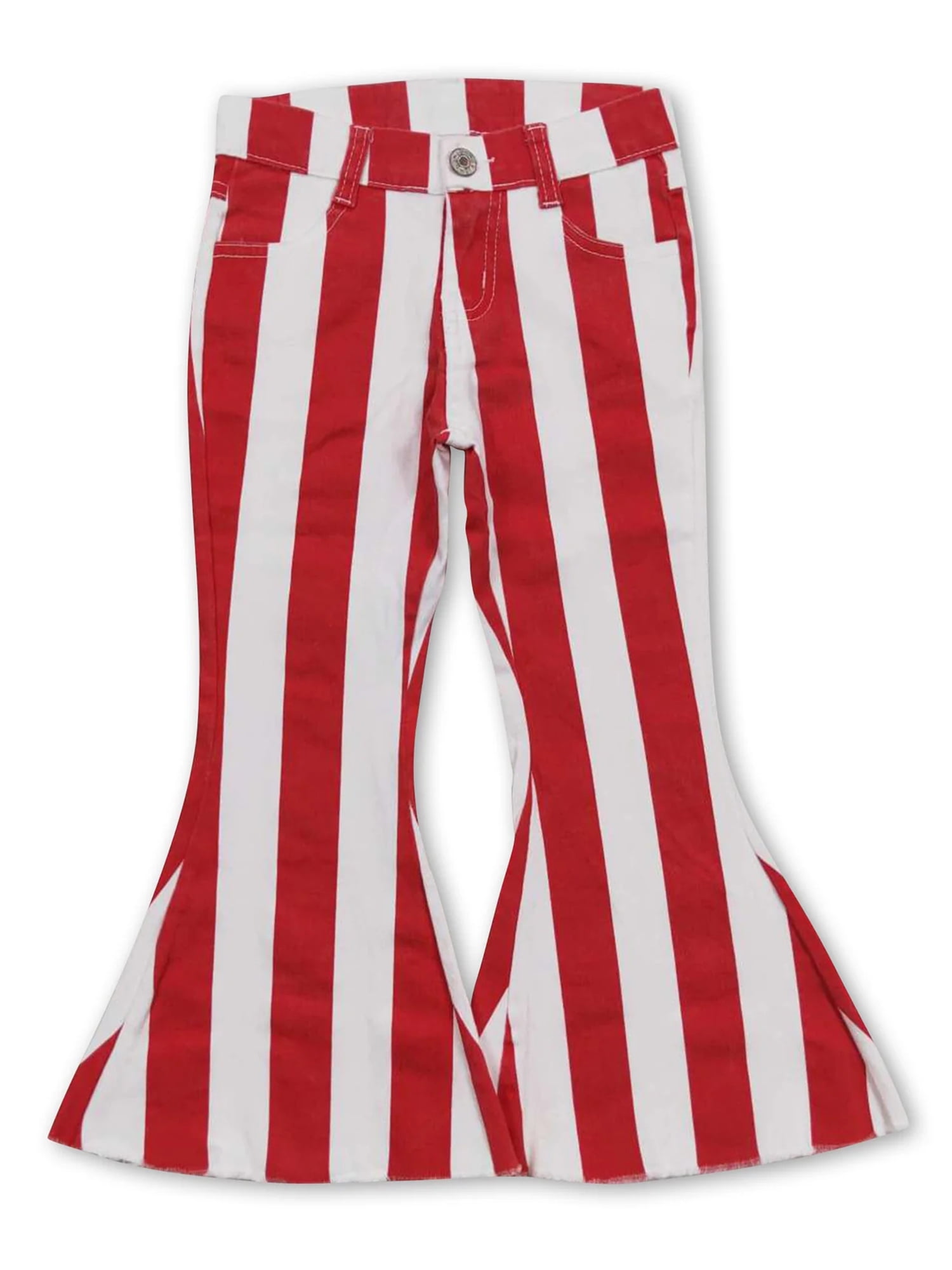 YAWOO Girls Jeans Red Strips Flare Denim Pants,Sizes 6M-16Years ...