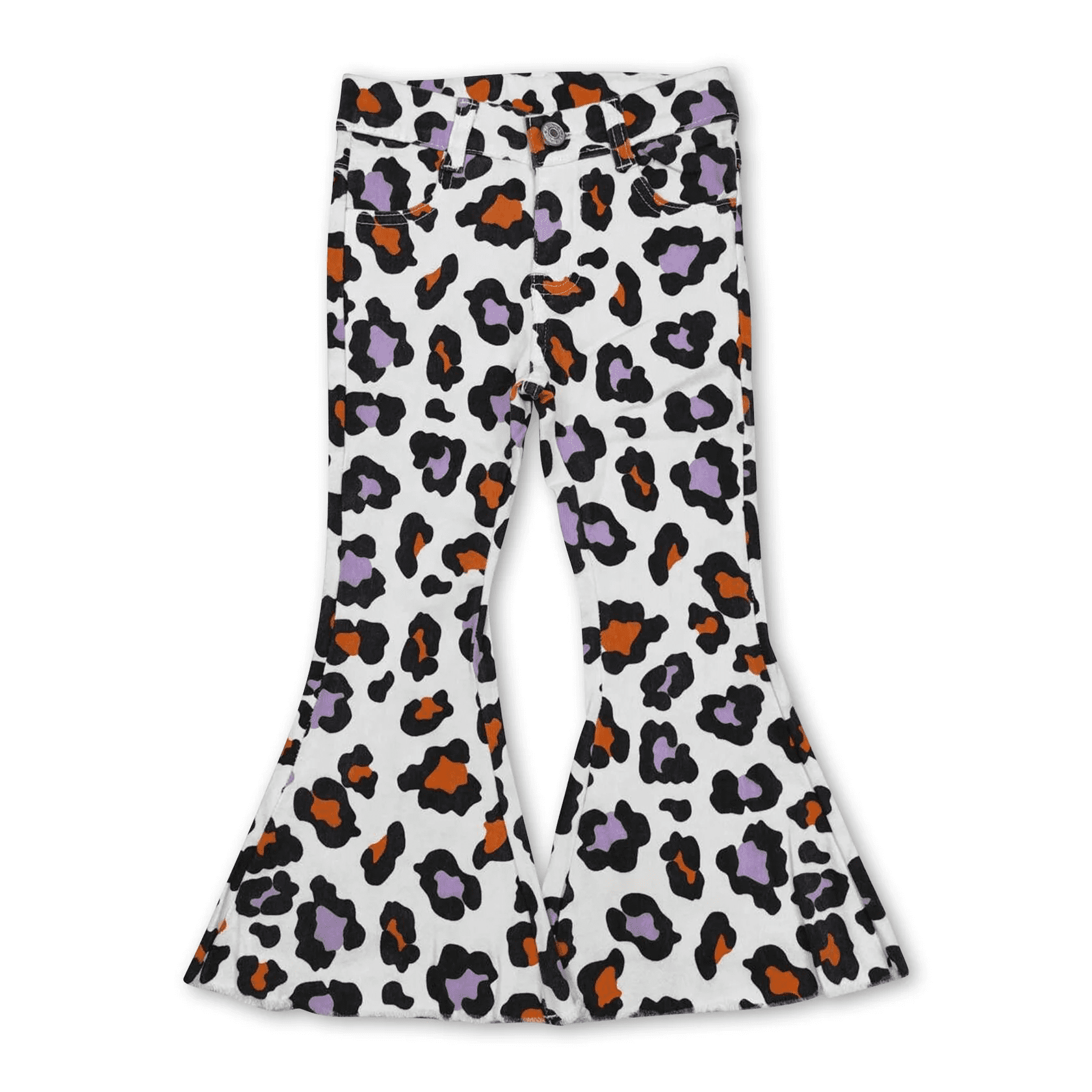 YAWOO Halloween Little Girls Kids Jeans Leopard Cheetah Flare Denim ...