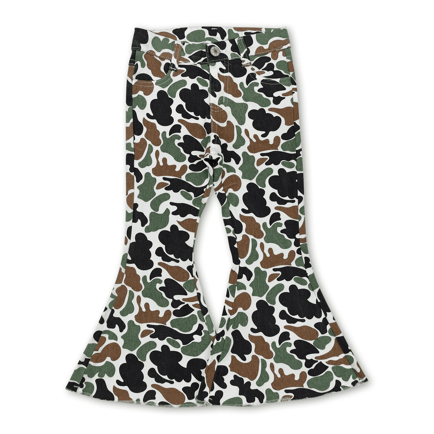 YAWOO Hunting Camouflage Little Girls Kids Jeans Flare Denim Pants 6M ...