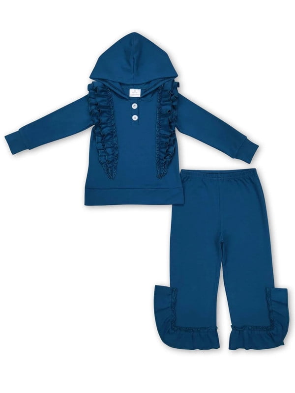 YAWOO Little Girls Clothing Set Hoodie Shirt Ruffles Cotton Kids ...