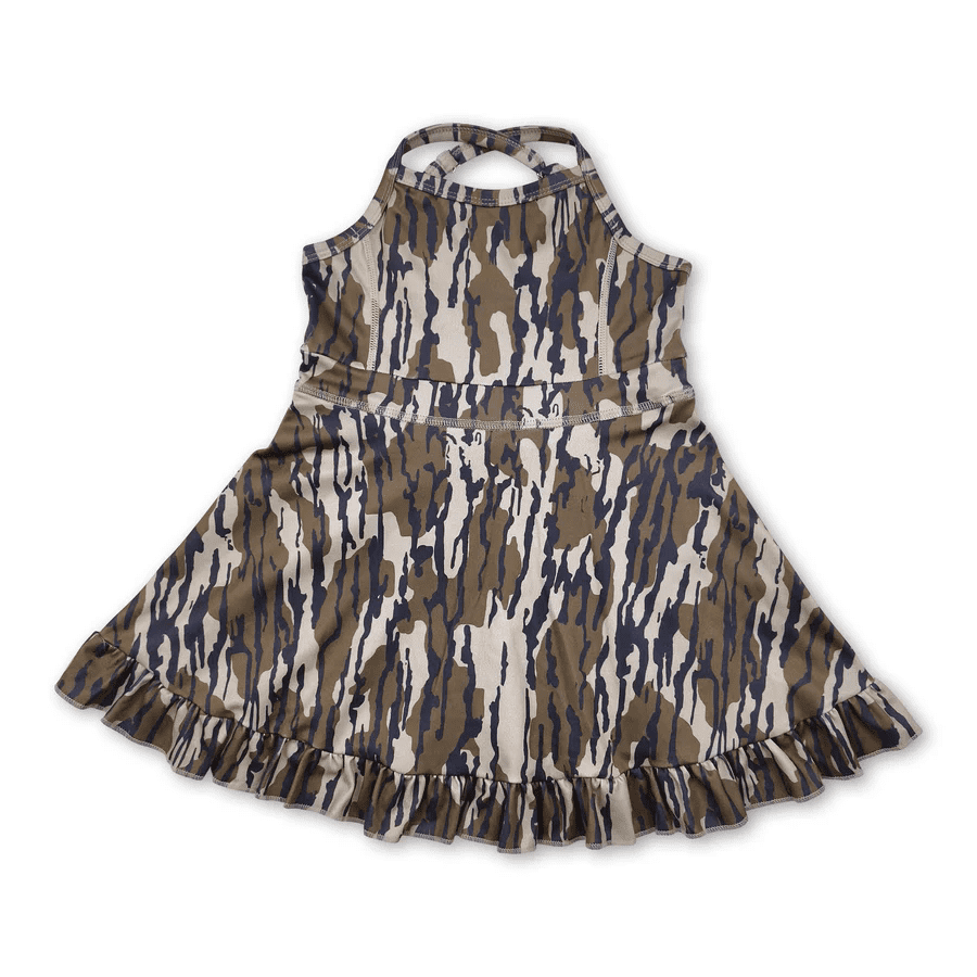 YAWOO Lowland Camouflage Little Girls Yoga Active Dress With Shorts ...