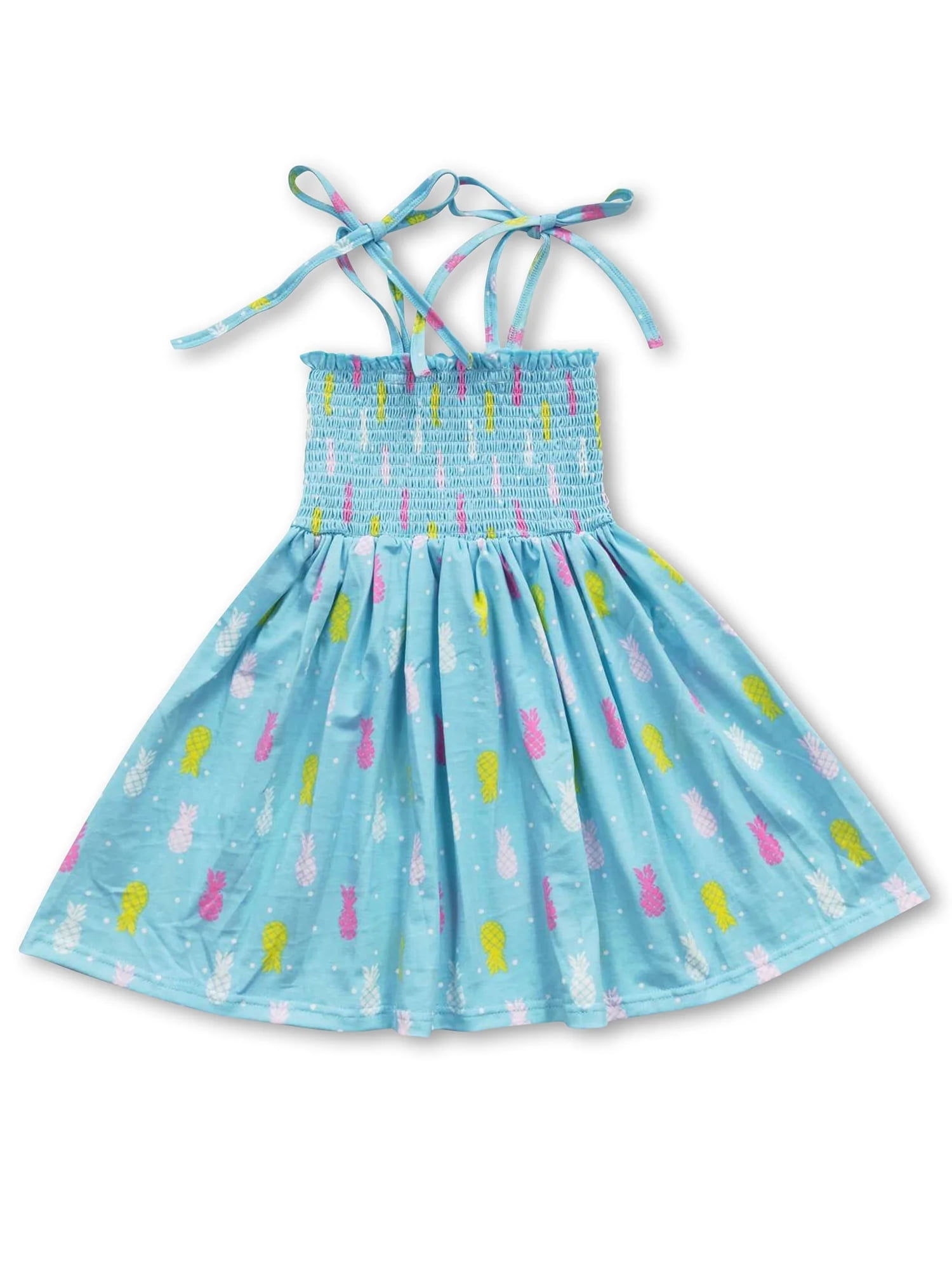 YAWOO Summer Kids Girls Strap Smocked Flower Dress ,Sizes 3M-16T ...