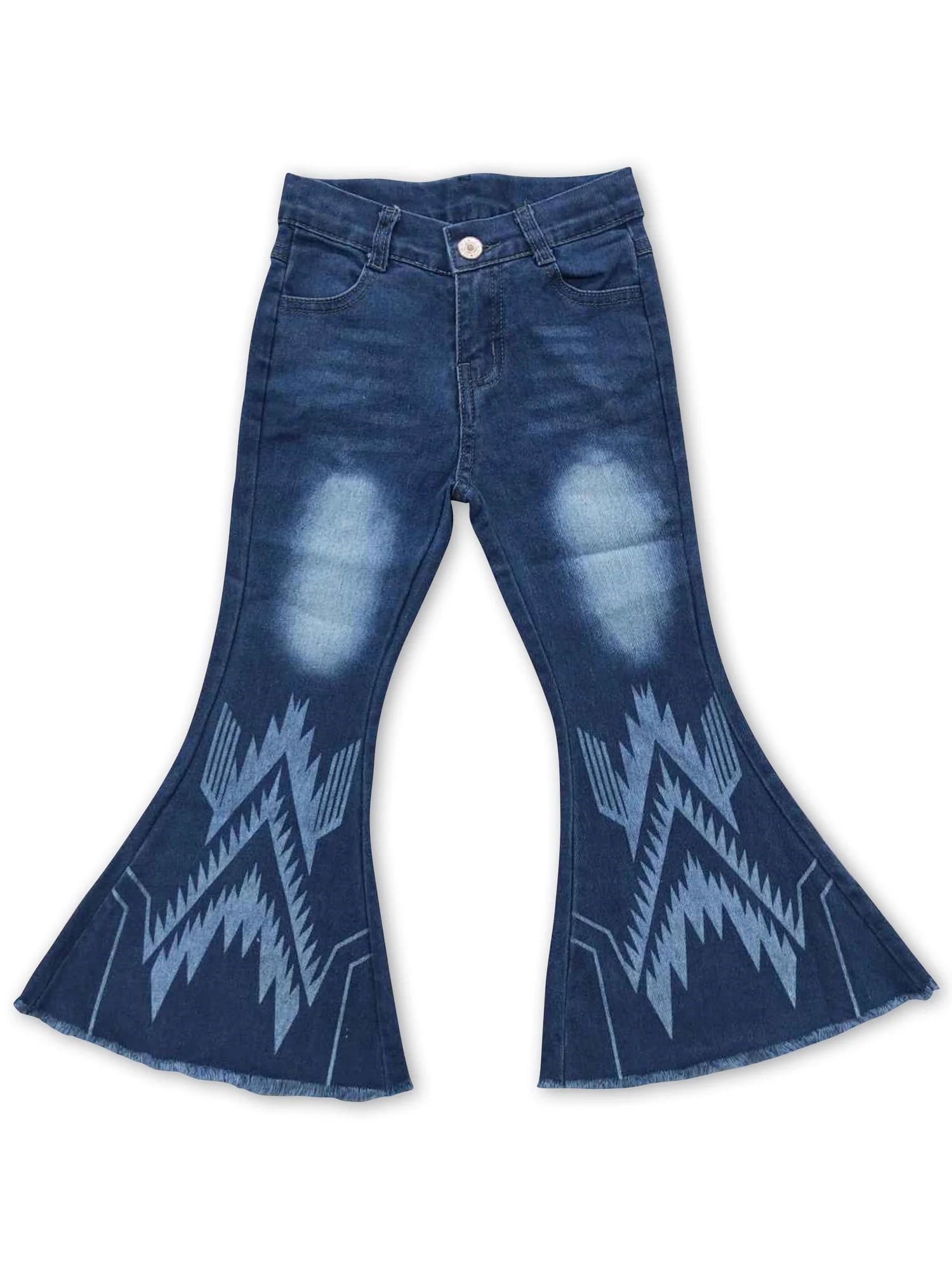 YAWOO Toddler Girls Western Flare Denim Pant Kids Jeans, Sizes 6M ...
