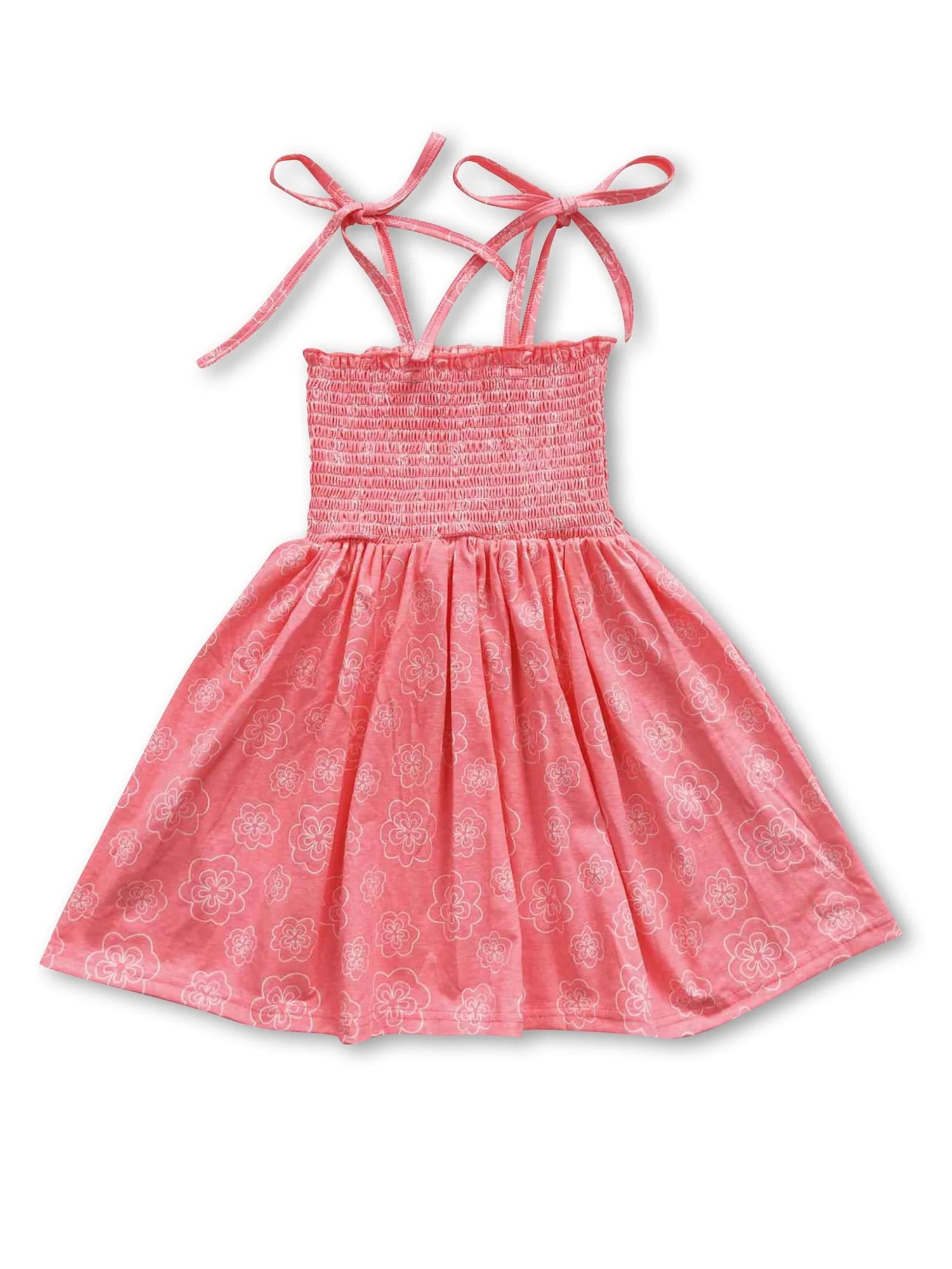 YAWOO Toddler Summer Kids Girls Strap Smocked Flower Dress ,Sizes 3M ...