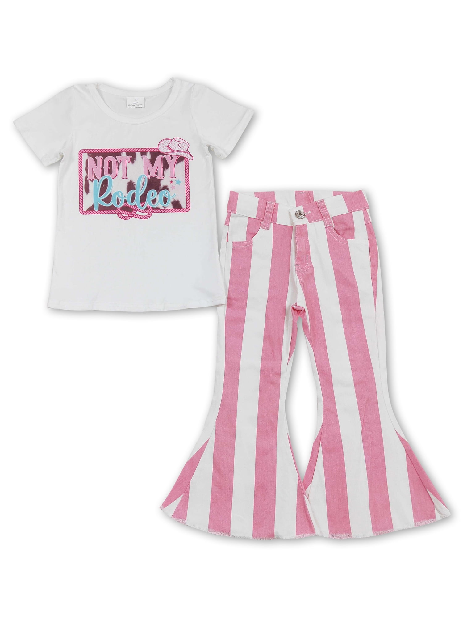 YAWOO Western RODEO Girls Denim Pants With Shirt Kids Jeans 2 Pcs ...