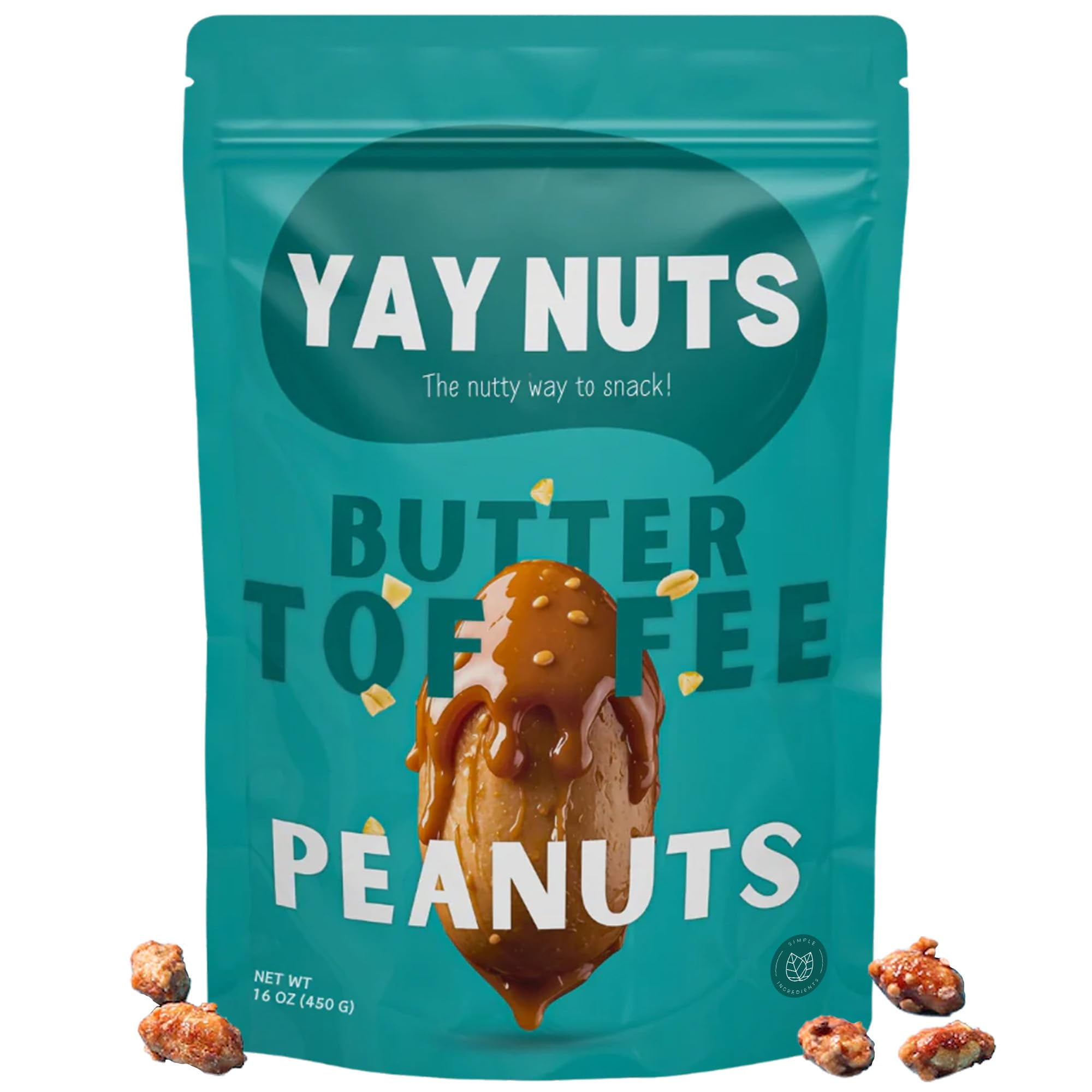 YAY NUTS Butter Toffee BDF32 Peanuts - All-Natural Sweet & Crunchy ...