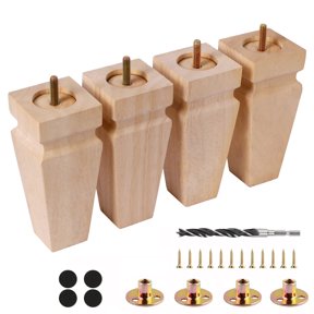 HOTBEST Solid Wood Furniture Legs, Pack of 4 Sofa Cabinets Beds Leg ...