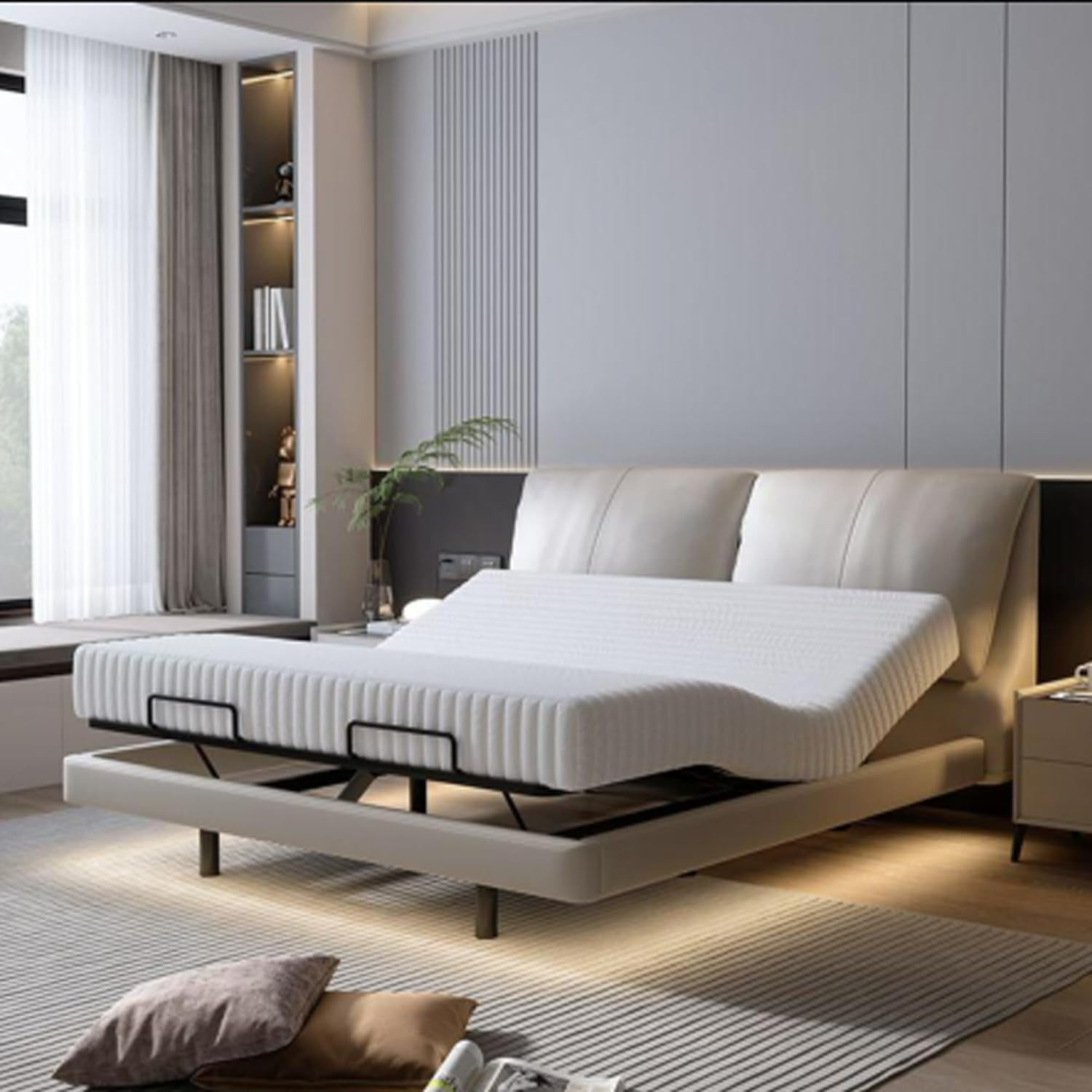 YAYE Adjustable Bed Base+Mattress，Lift Motor & Wireless Remote ...