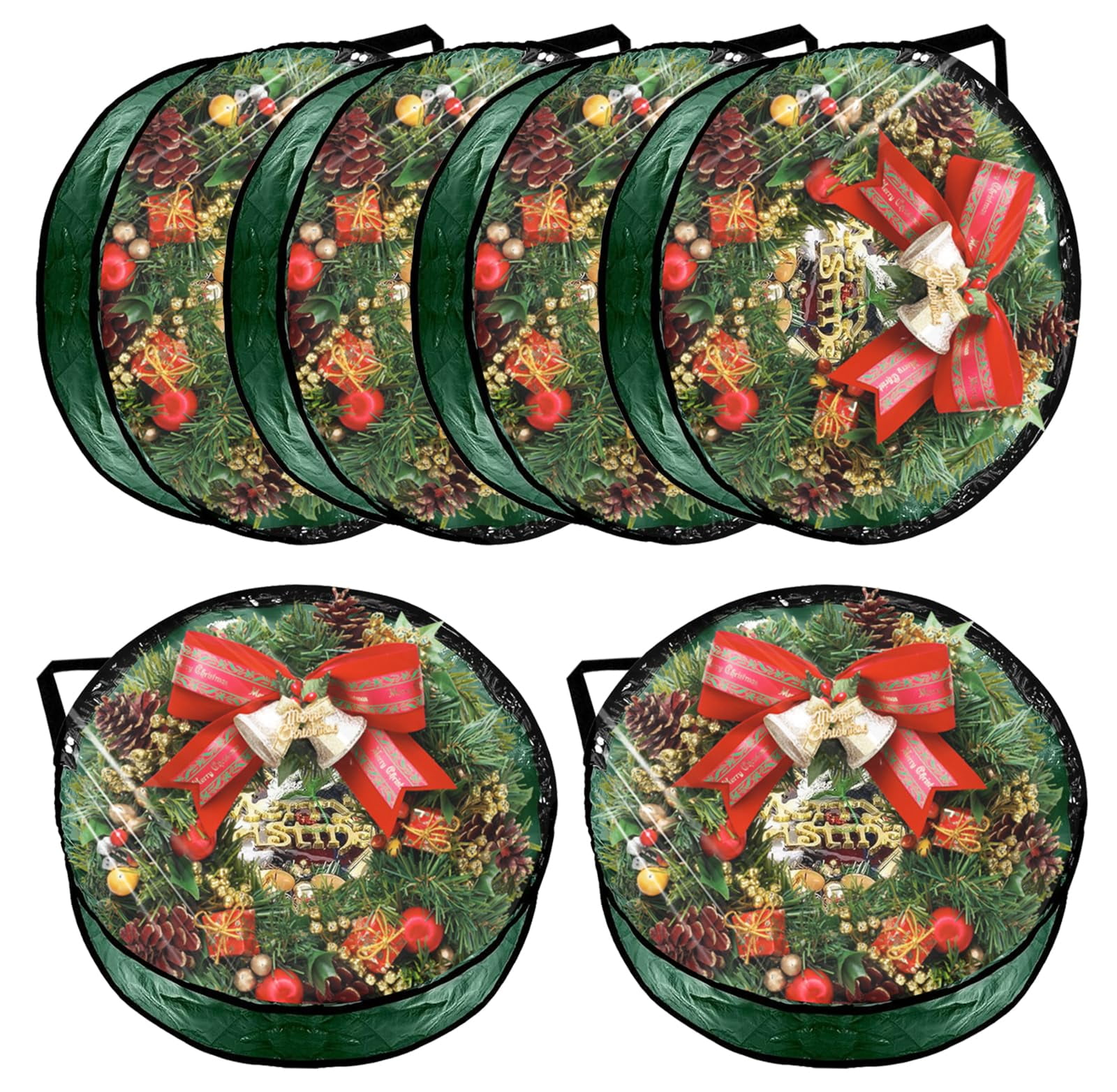 YAYODS 6 Pack Wreath Storage Container Bag, 24x8 Inch Christmas Wreath ...