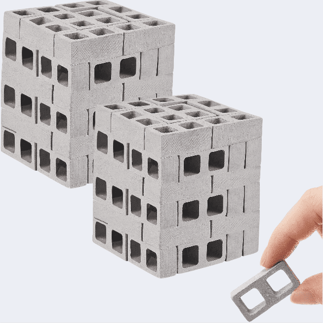 YAYUBA 64 Pcs Miniature 1/12 Scale Mini Bricks Concrete Tiny Dollhouse ...