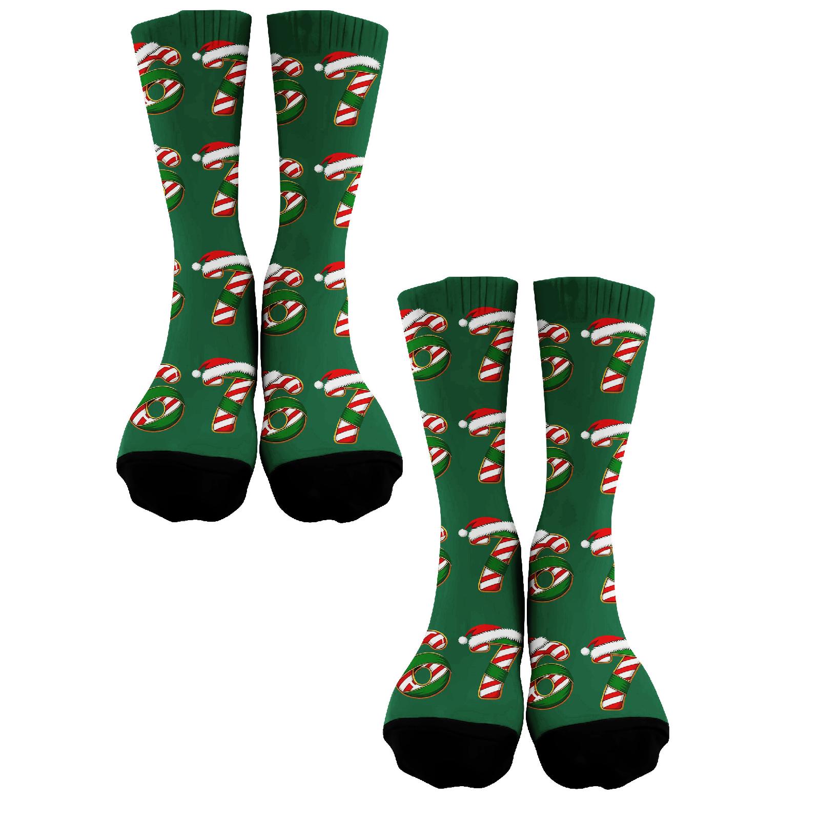 YAYUBA 67 Socks 67 Meme Six Seven Ice Cream Drip Funny Number 6 7 Socks ...