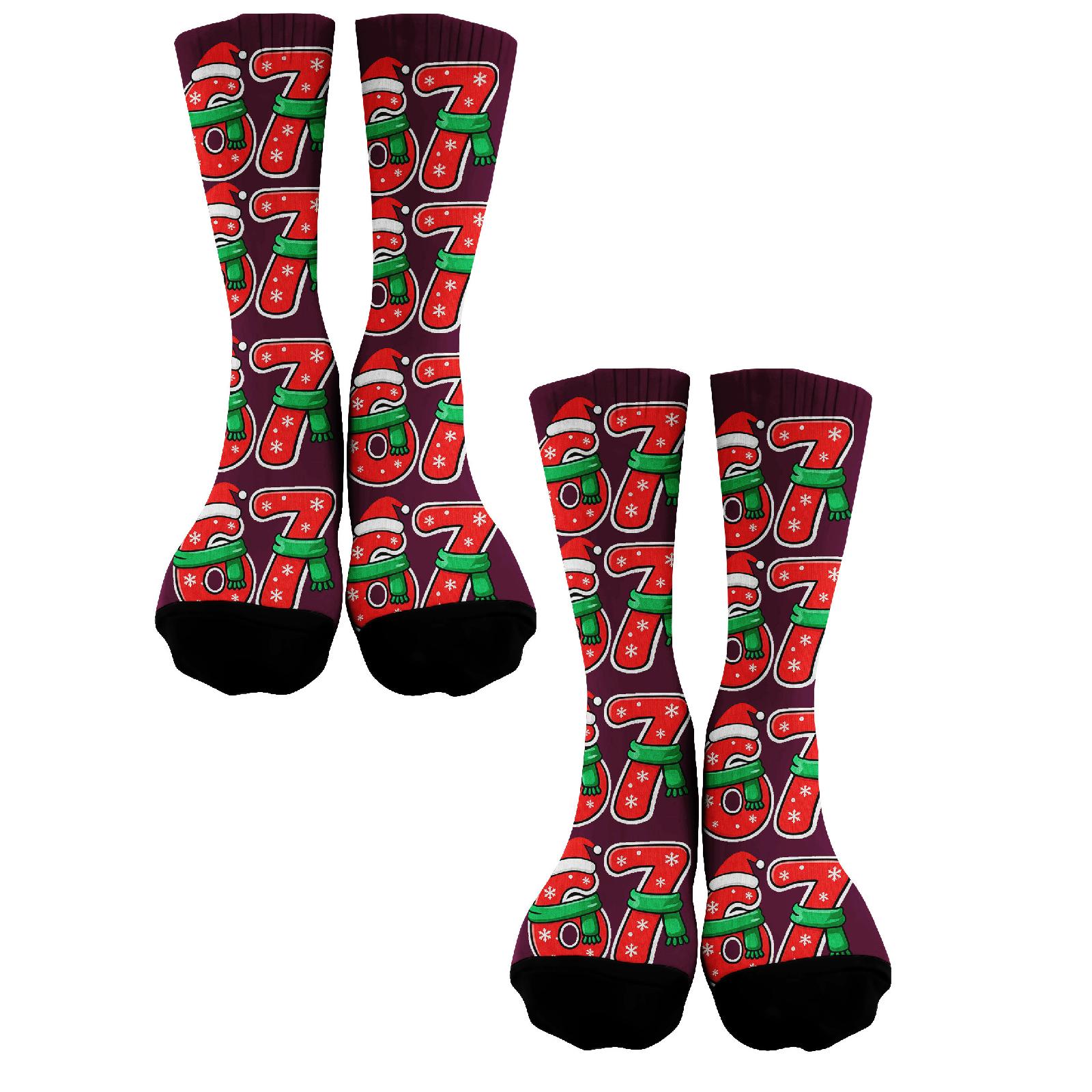 YAYUBA 67 Socks 67 Meme Six Seven Ice Cream Drip Funny Number 6 7 Socks ...