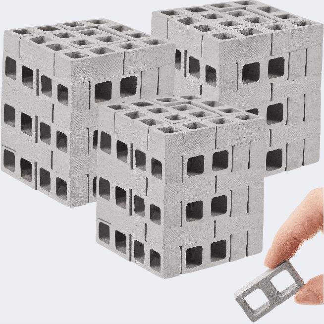 YAYUBA 96 Pcs Miniature 1/12 Scale Mini Bricks Concrete Tiny Dollhouse ...