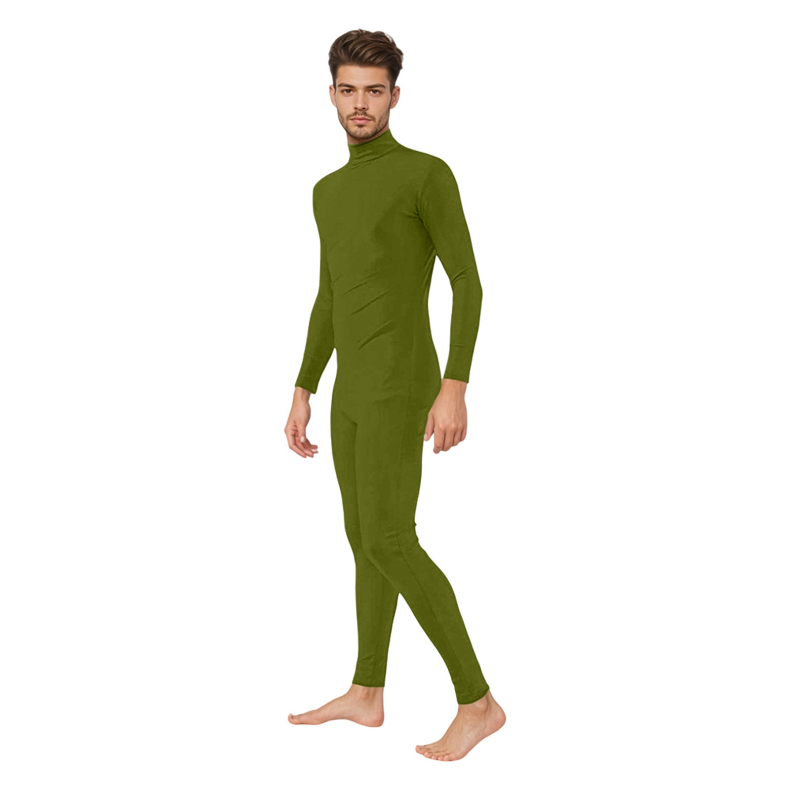 YAYUBA Adult Spandex Turtleneck Long Sleeve One Piece Unitard Bodysuit ...