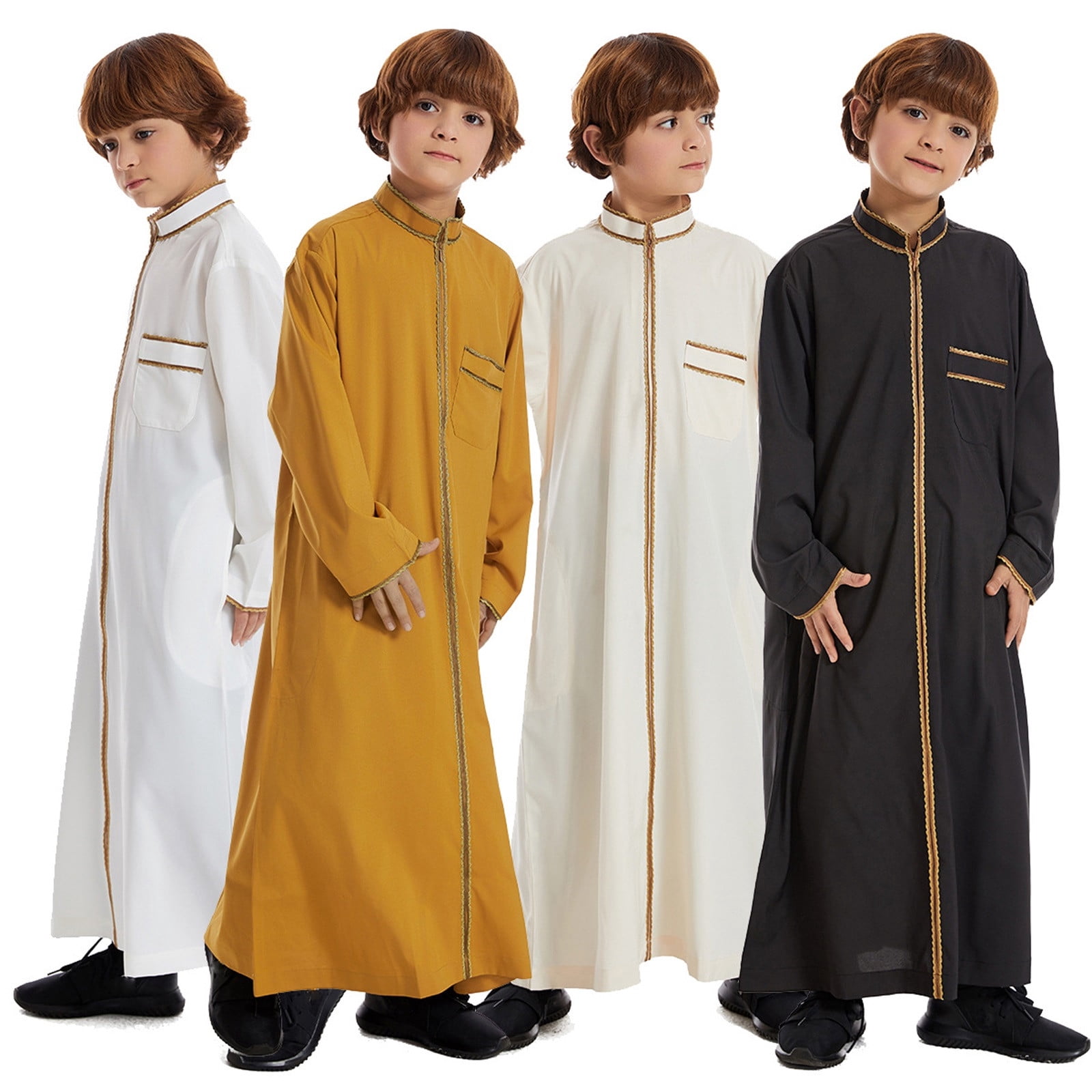 YAYUBA Boy's Saudi Arabic Long Sleeve Robe Ramadan Dress Middle East ...