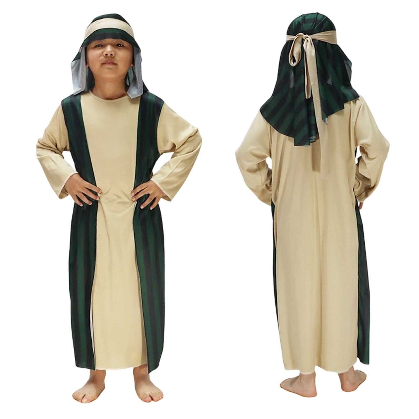 YAYUBA Boys Saint Joseph Set for Kids Saint Robe with Headpiece Waist ...