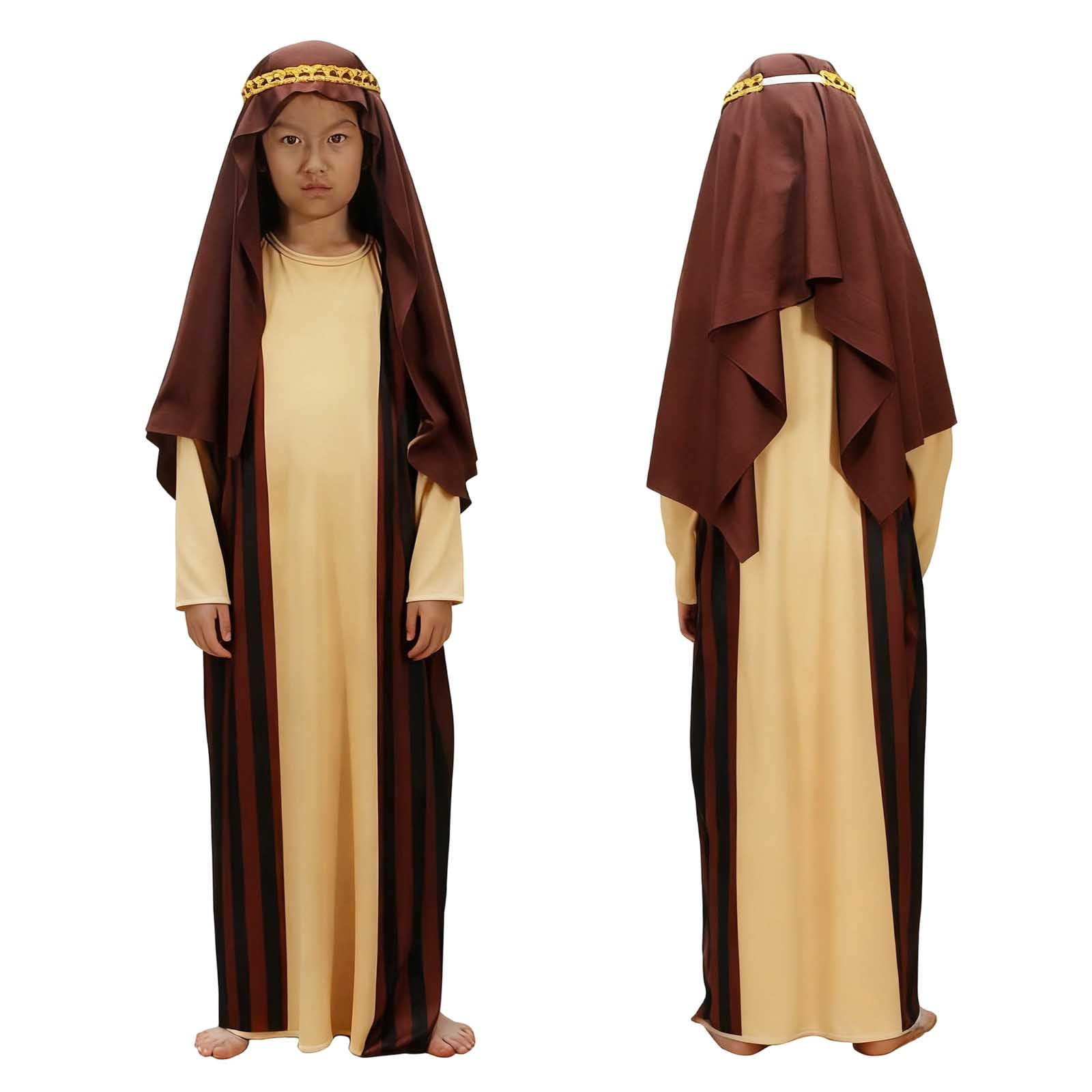 YAYUBA Boys Saint Joseph Set for Kids Saint Robe with Headpiece Waist ...