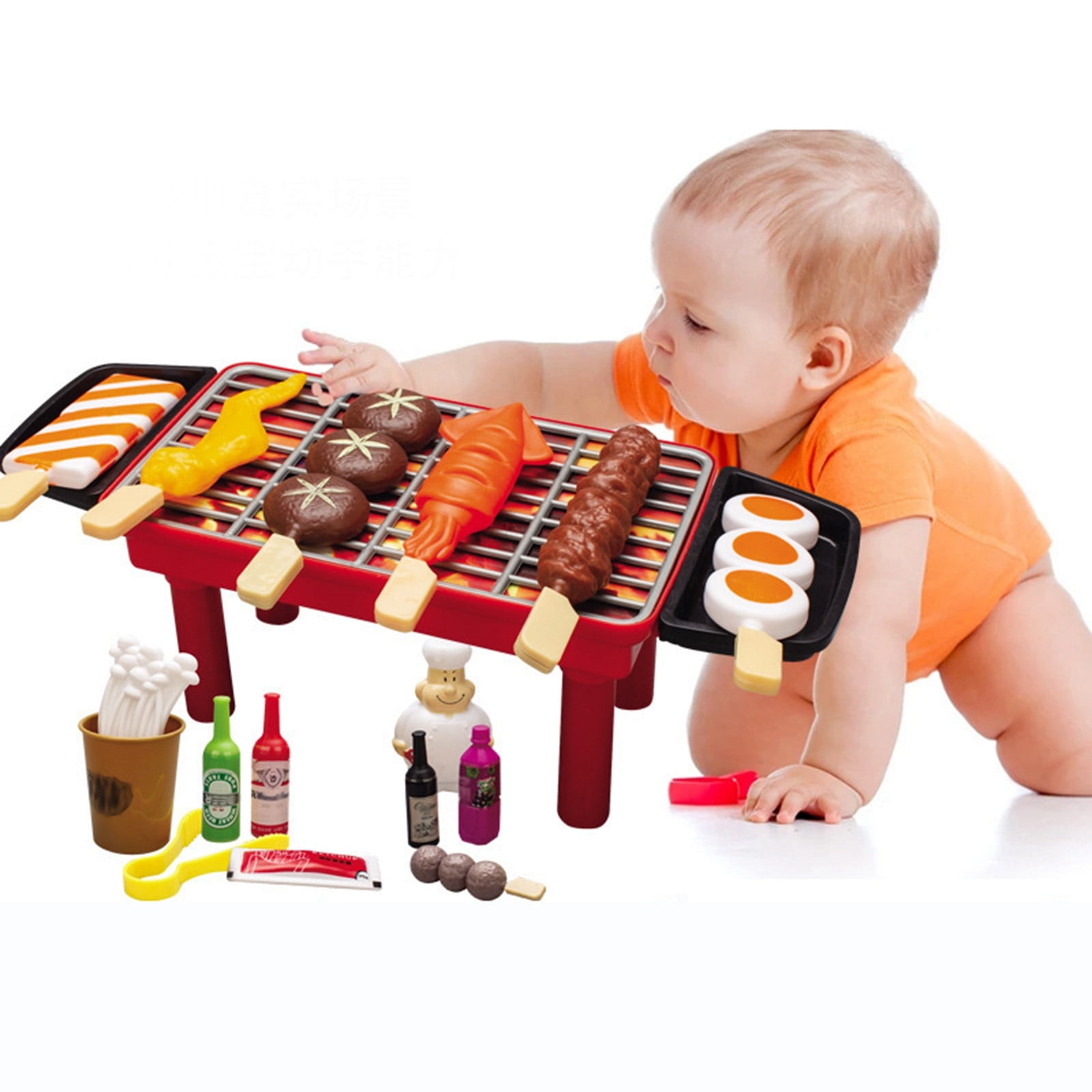 YAYUBA Children's BBQ Grill Toy, Kitchen Toy Set, Realistic BBQ Grill ...