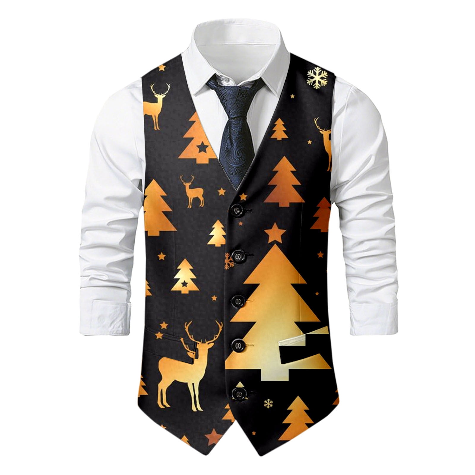 YAYUBA Christmas Vest Mens Snow/snowman/christmas Tree Red/green ...