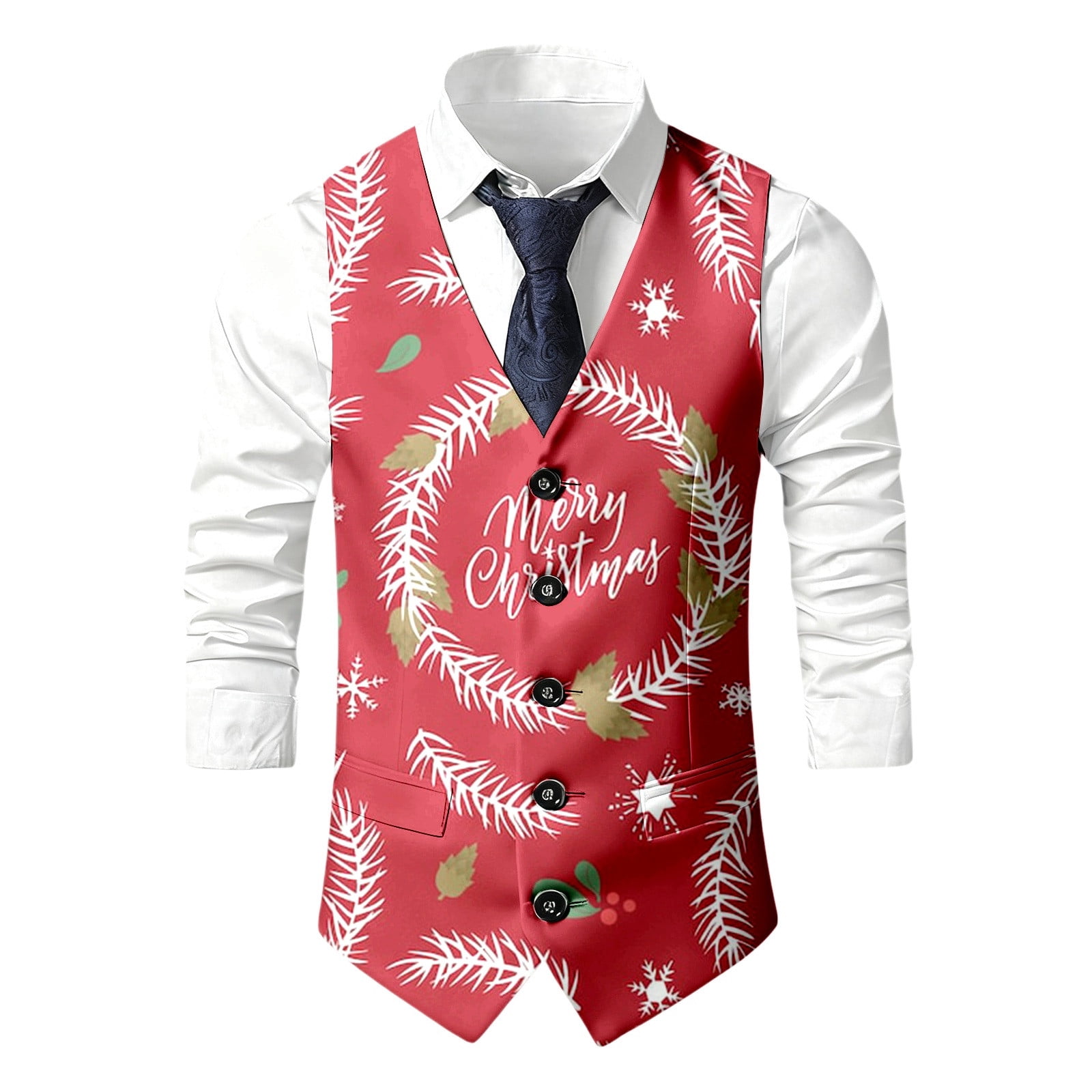 YAYUBA Christmas Vest Snow/snowman/christmas Tree Red/green Holiday ...