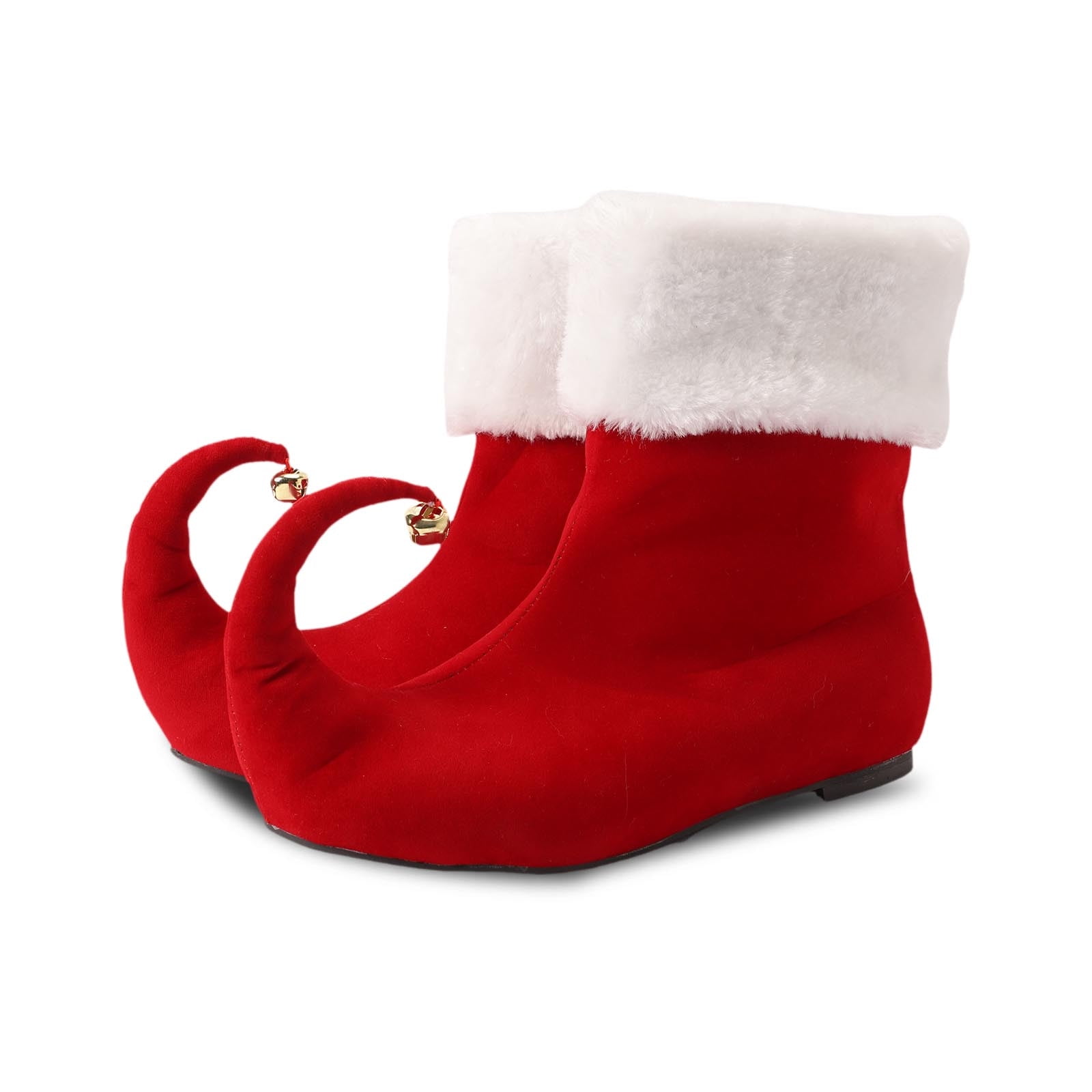 YAYUBA Elf Shoes for Men and Women Velvet Christmas Santa Boots Holiday ...