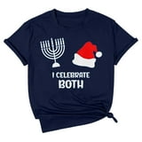 YAYUBA Hanukkah Shirt for Women Jewish Chanukah Dreidel T-Shirts They ...